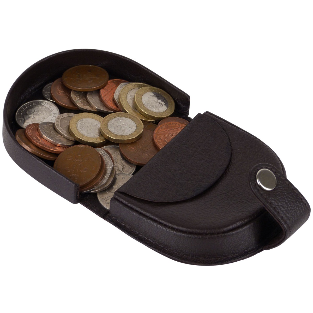 Oakridge Leather Mens Lined Coin Tray Purse Pocket | eBay