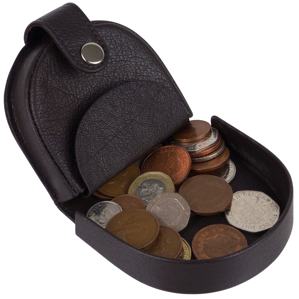 Oakridge Leather Mens Lined Coin Tray Purse Pocket | eBay