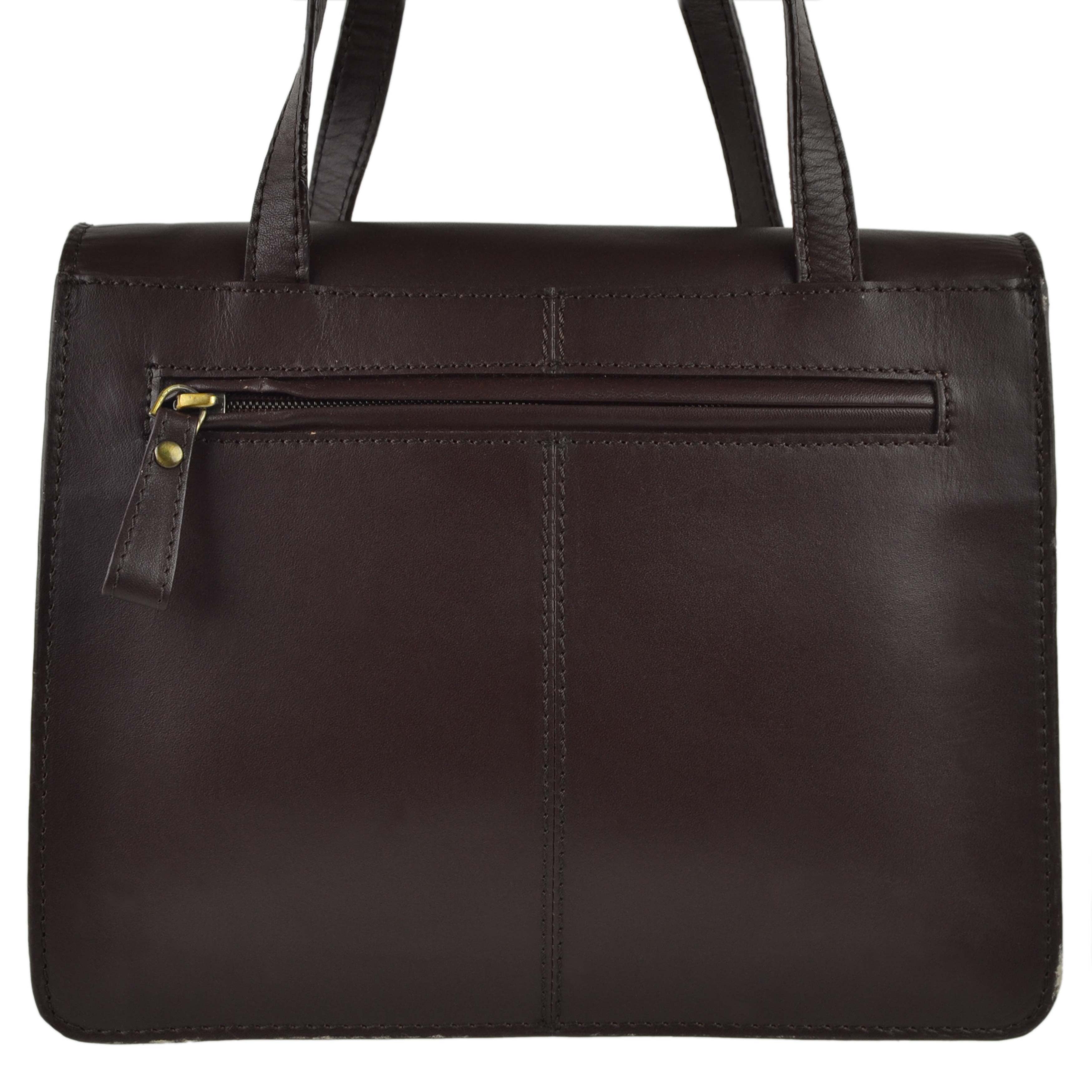 Ladies Leather Twin Handle Structured Shoulder Handbag by Bolla Bags ...