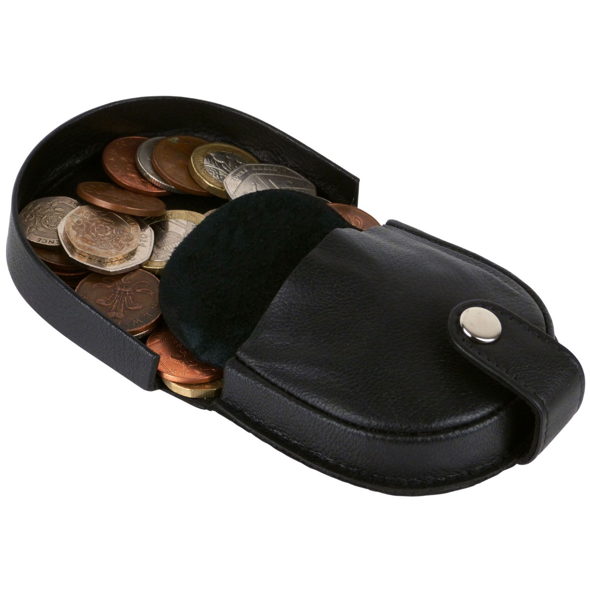 Oakridge Leather Mens Lined Coin Tray Purse Pocket | eBay
