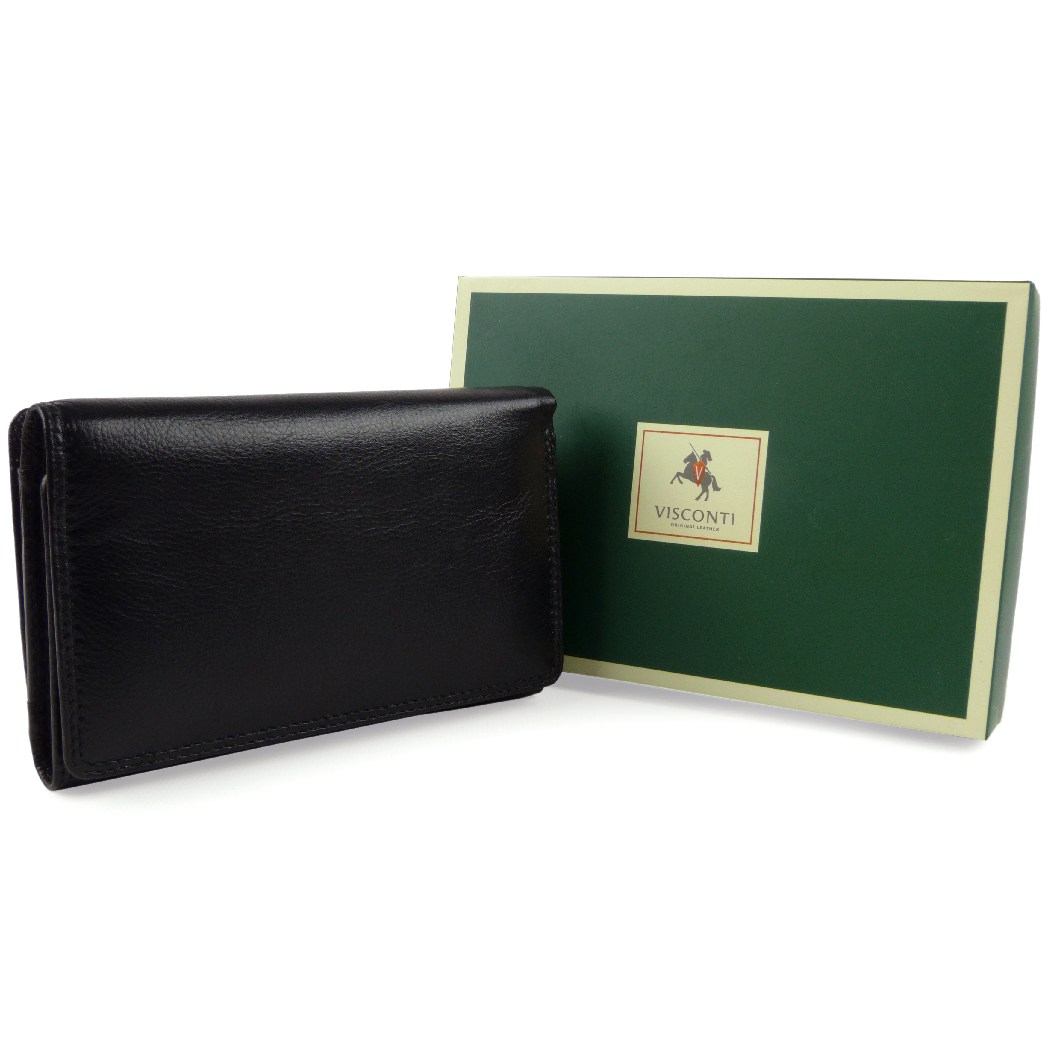 Ladies Leather Medium Flap Over Purse/Wallet by Visconti Heritage Gift ...
