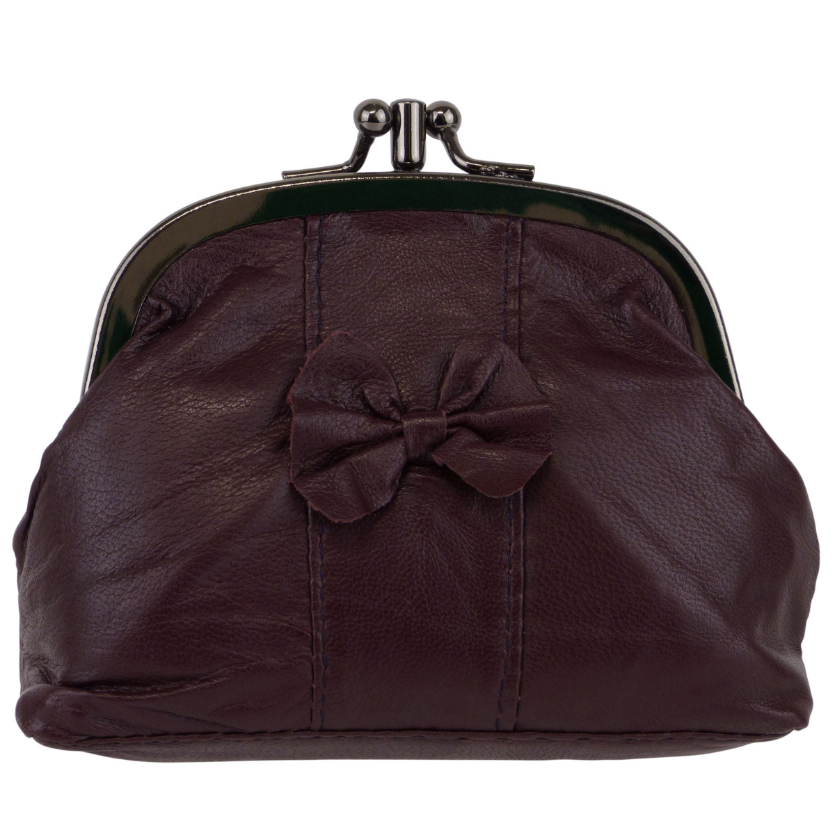 Oakridge Leather Ladies Compact Double Clasp Coin Purse | eBay