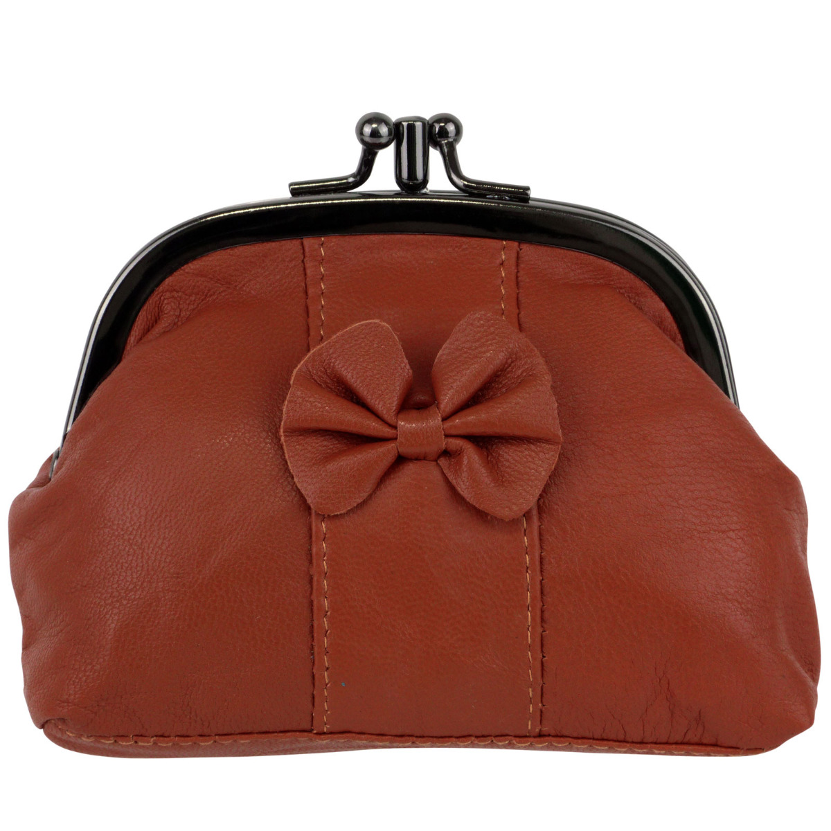 Oakridge Leather Ladies Compact Double Clasp Coin Purse | eBay