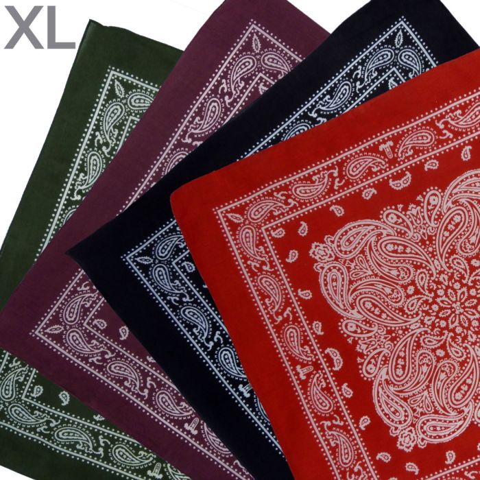 XL Montana Paisley Bandana Soft Lightweight Cotton Extra Large 26 x 26 Mouth Covering