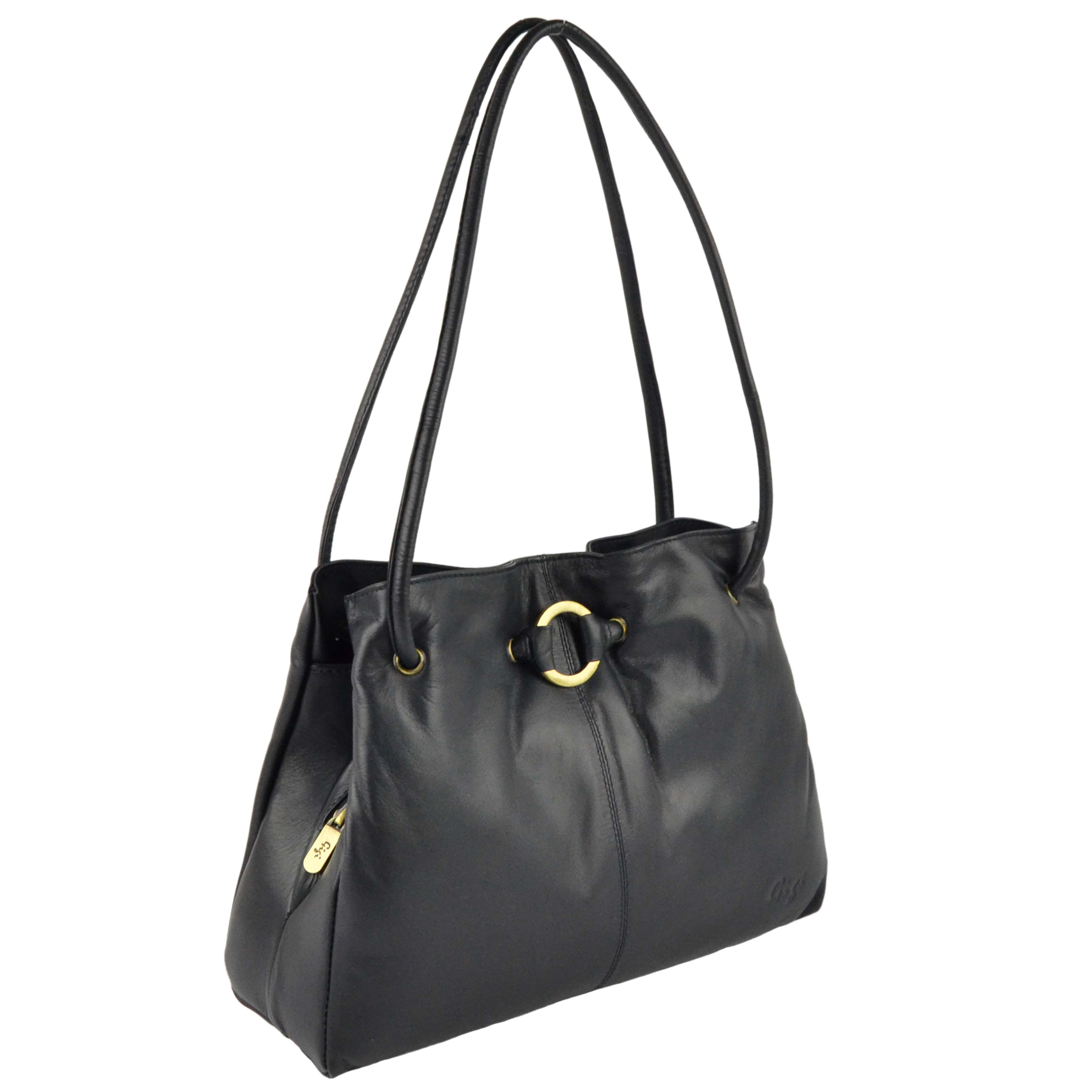 Ladies Soft Leather Shoulder Handbag by GiGi Othello Collection Classic ...
