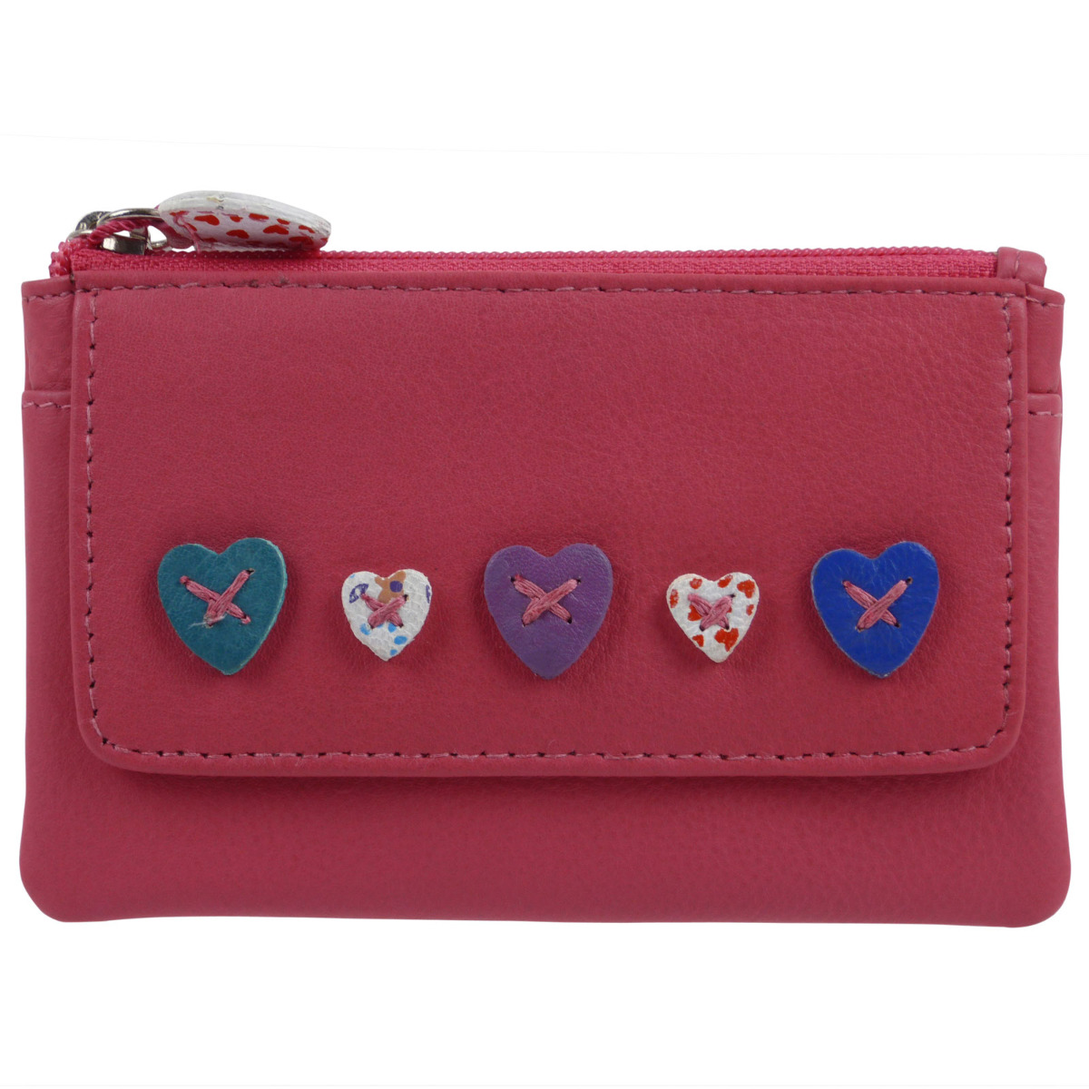 Ladies Leather Coin Purse/Wallet by Mala; Lucy Collection Handy Heart ...