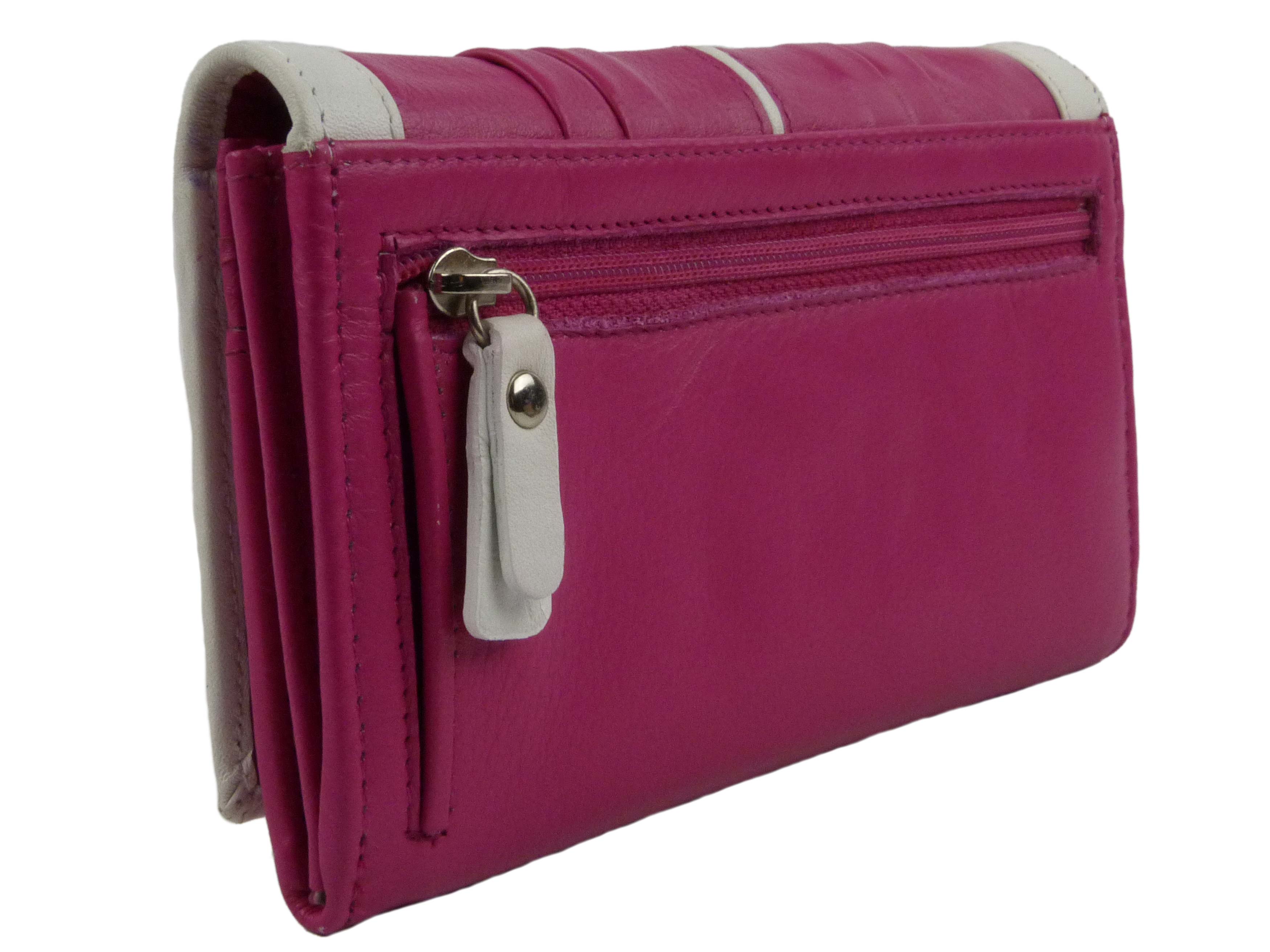 Ladies Large Flap Over Leather Purse/Wallet by Mala; Candy Collection ...
