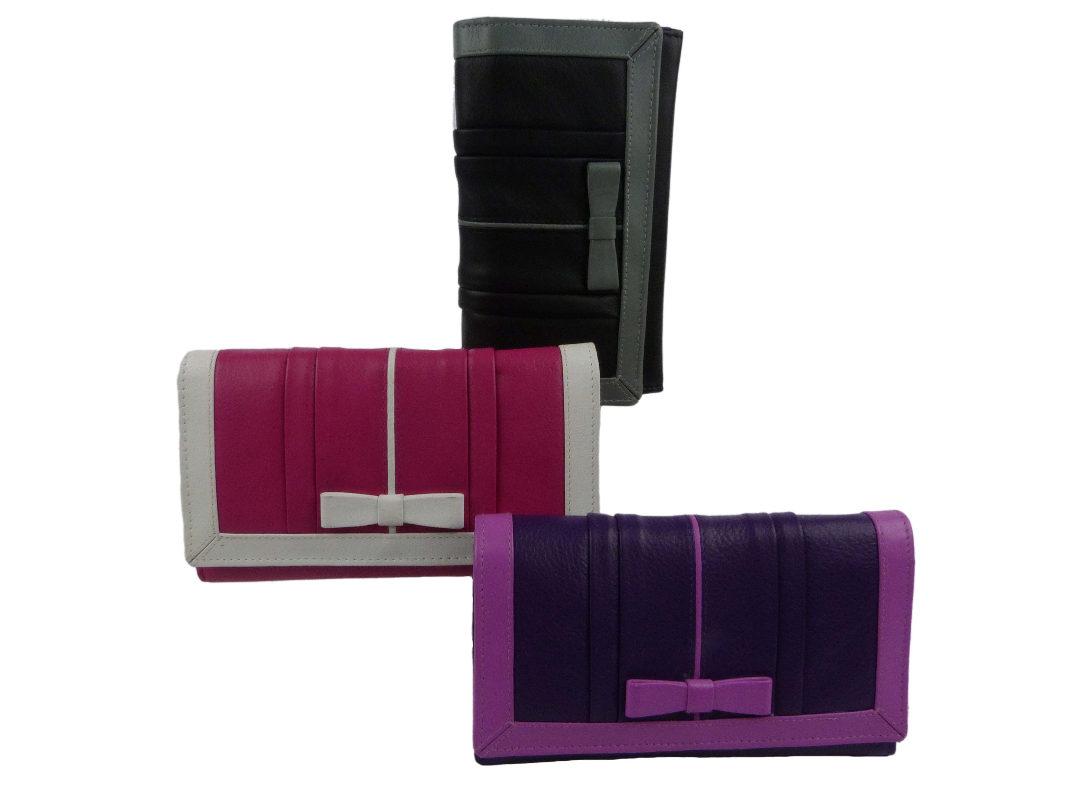 Ladies Large Flap Over Leather Purse/Wallet by Mala; Candy Collection ...