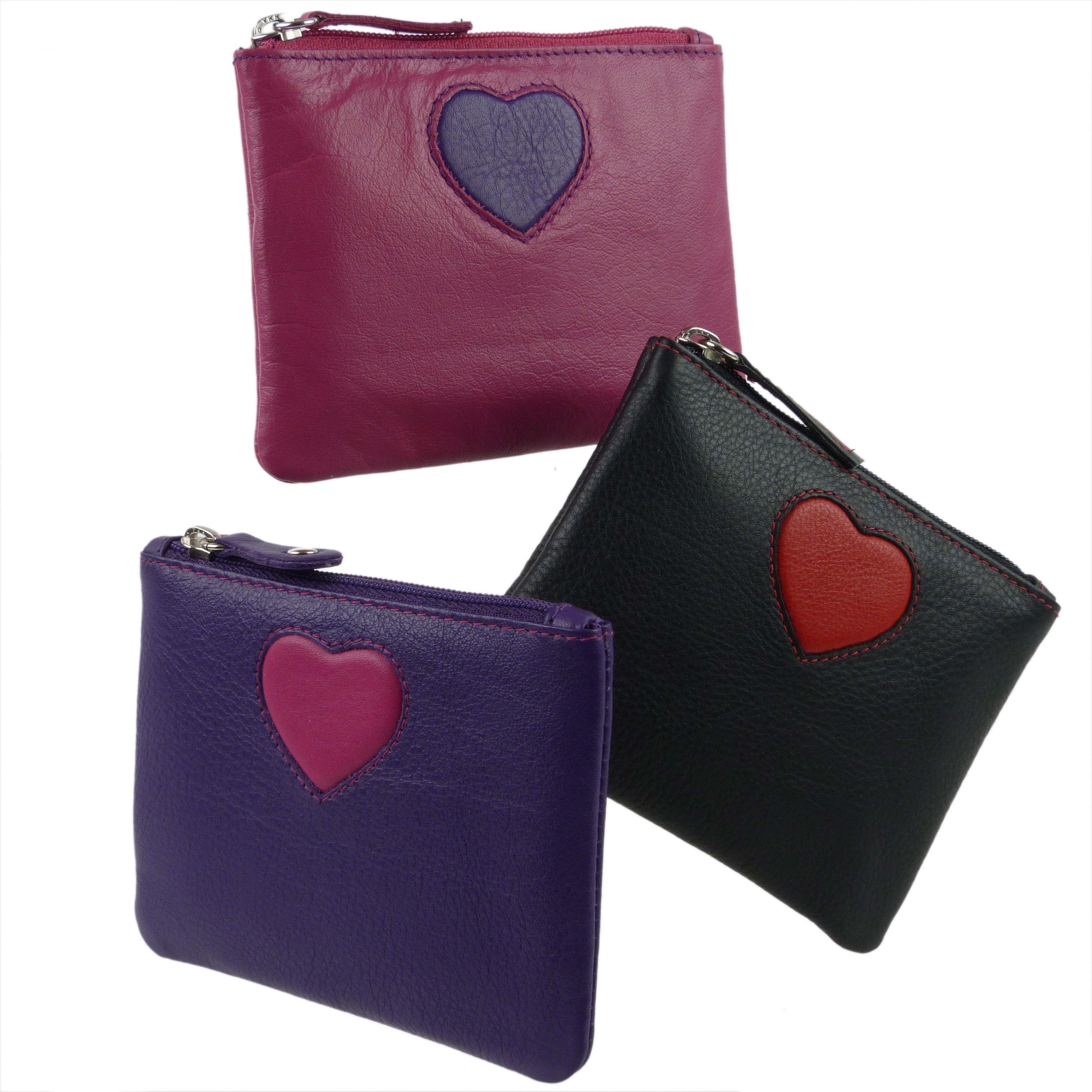 Ladies Leather Zip Compact Coin Purse by Mala Leather; Pinky Collection ...