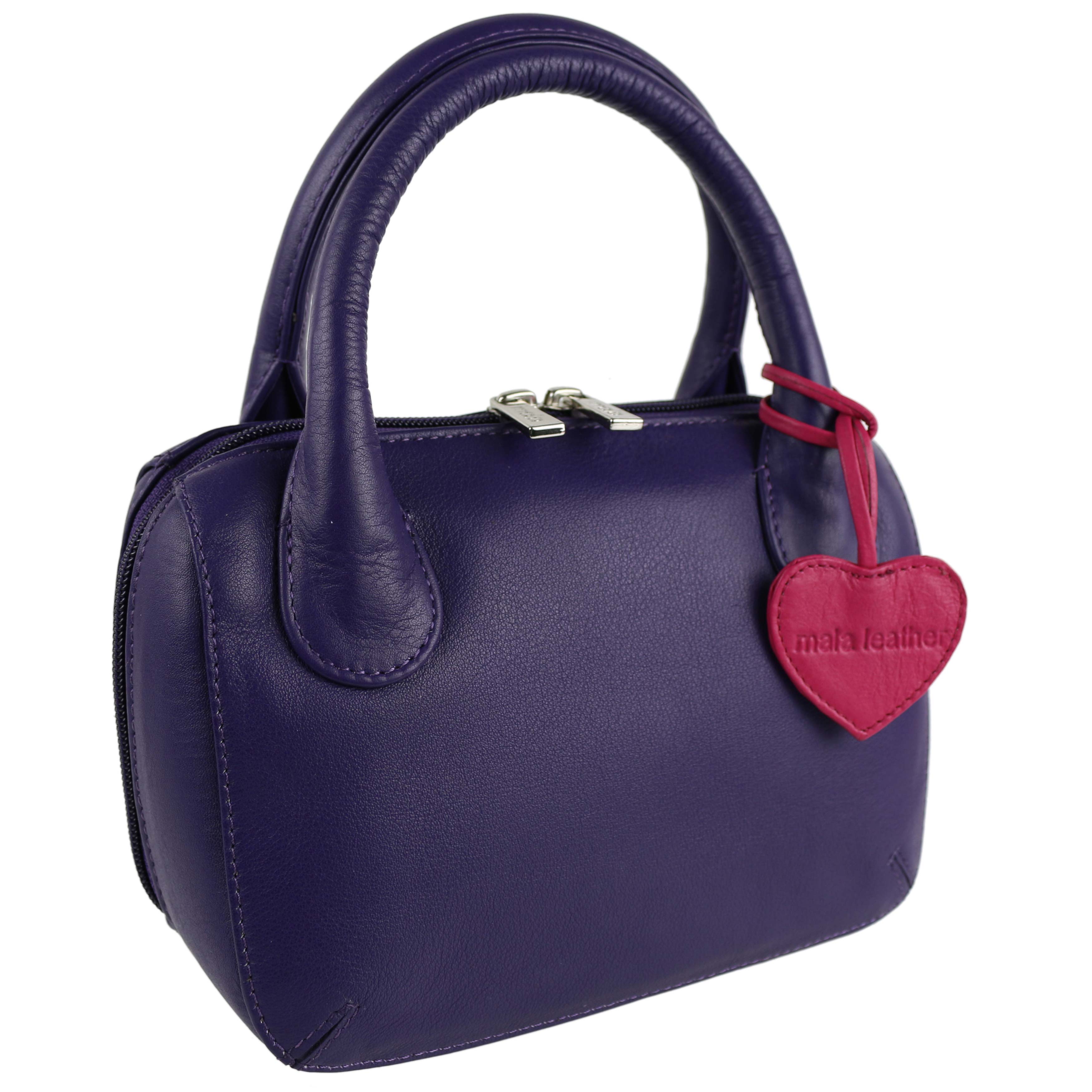 Ladies Leather Twin Handle Mini Grab Bag by Mala; Anishka Collection Handbag | eBay