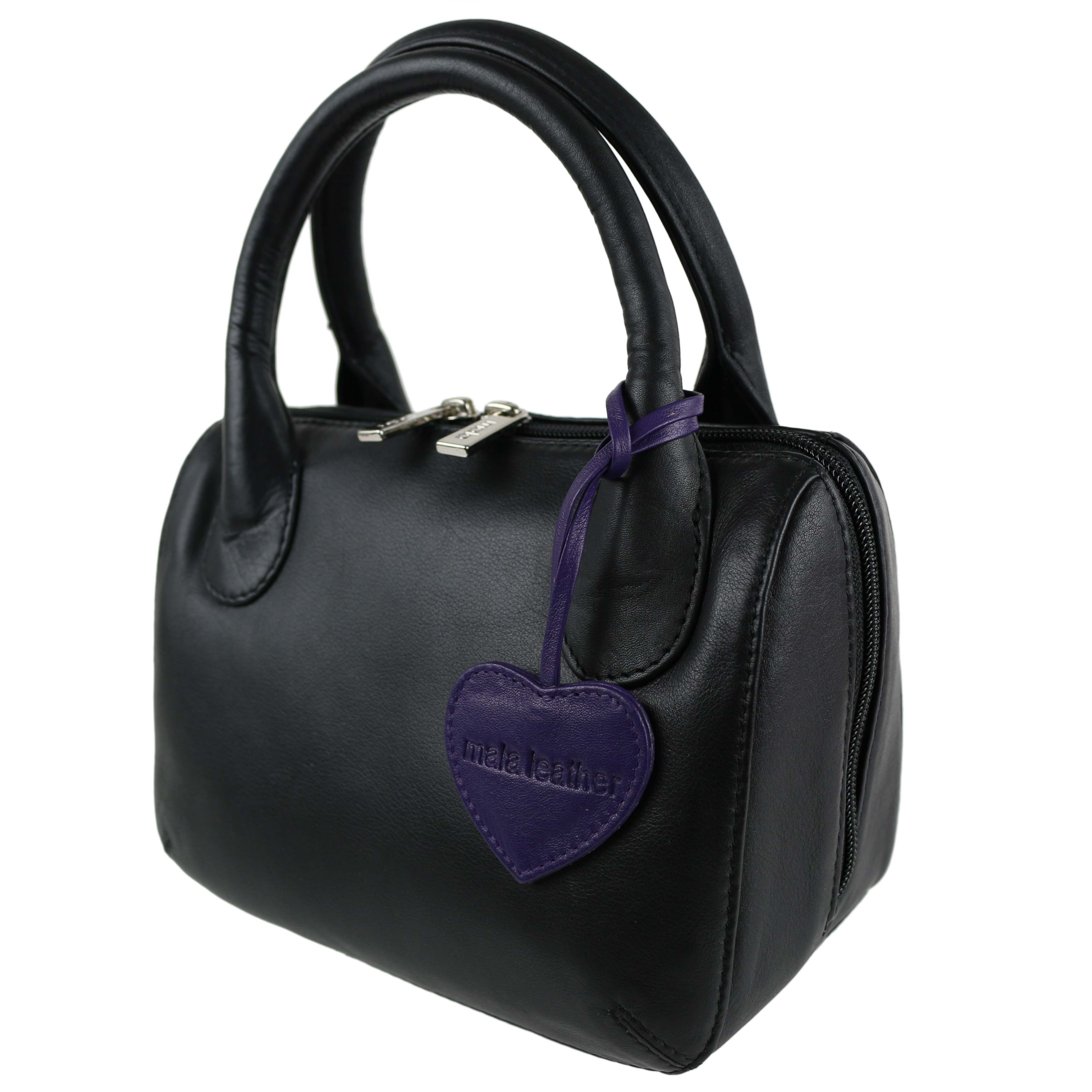 Ladies Leather Twin Handle Mini Grab Bag by Mala; Anishka Collection ...