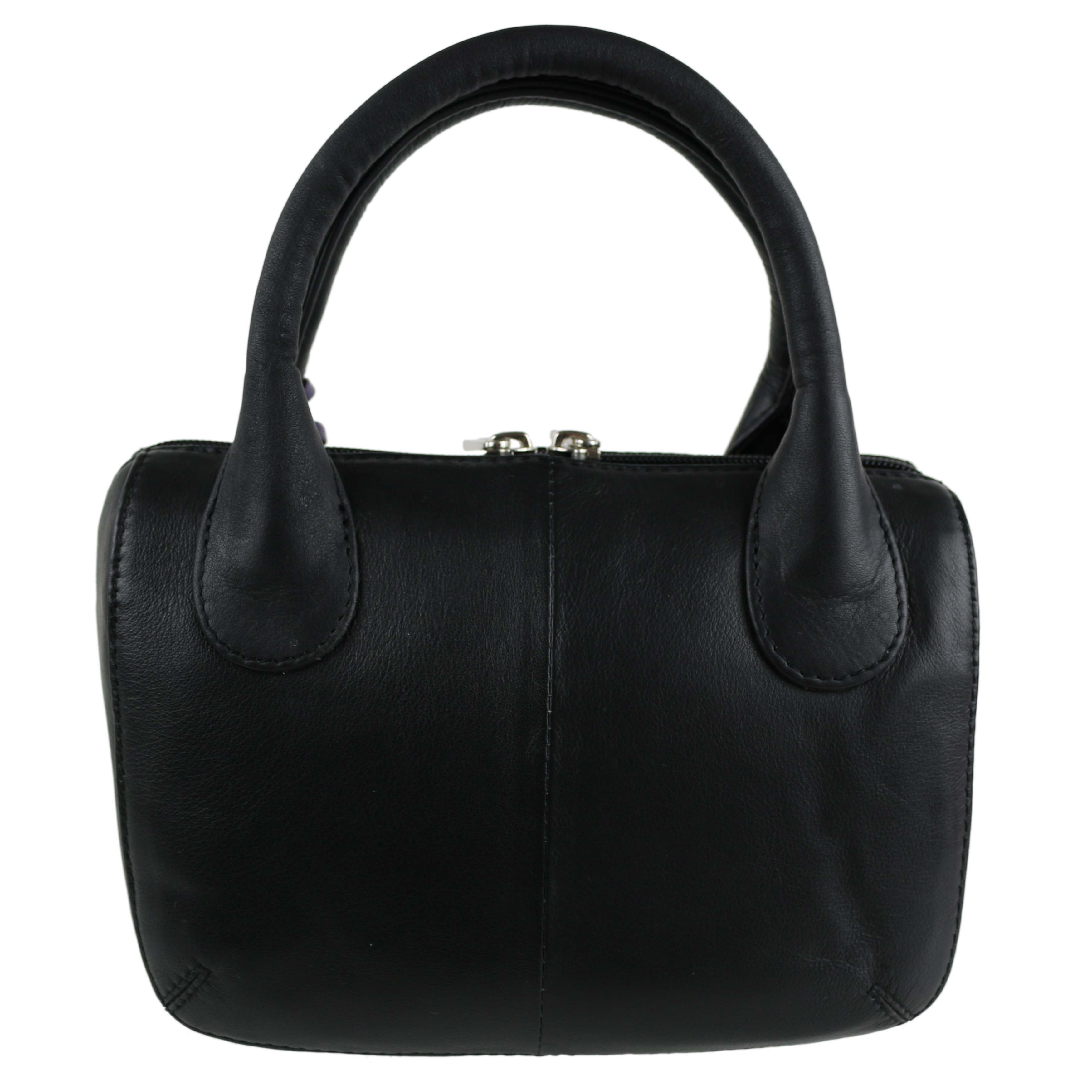 Ladies Leather Twin Handle Mini Grab Bag by Mala; Anishka Collection ...