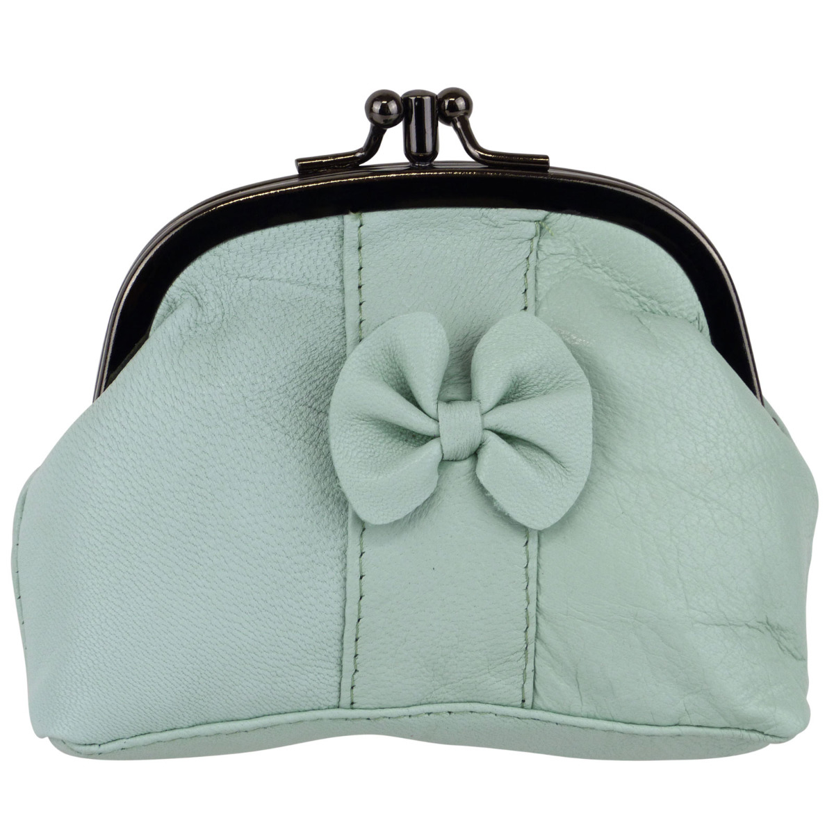 Oakridge Leather Ladies Compact Double Clasp Coin Purse | eBay