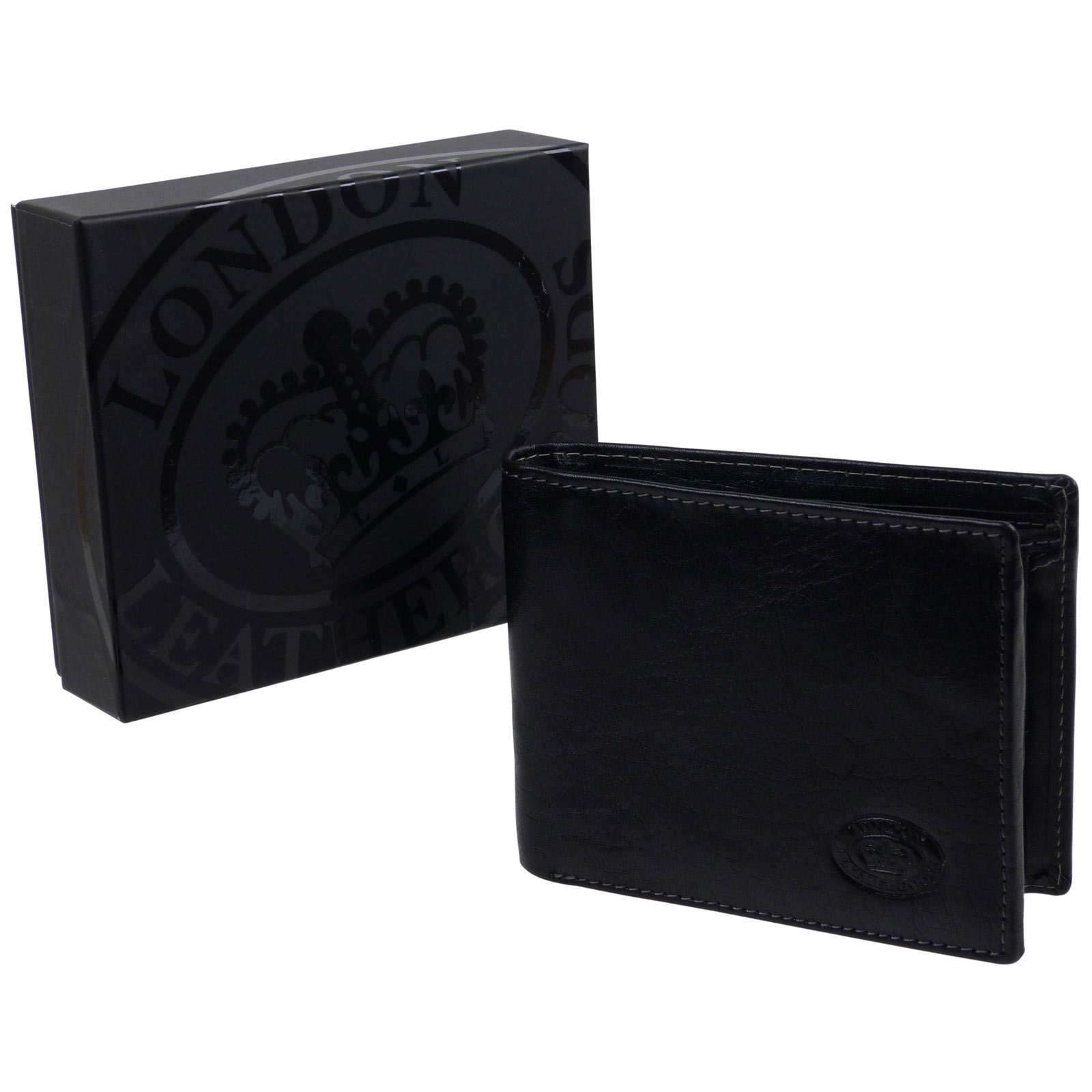 London Leathergoods Mens Tri-Fold Banknote, Coin & Card Wallet Boxed or ...