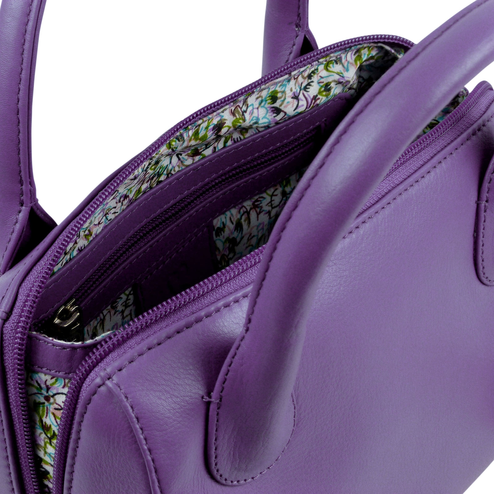 Ladies Leather Twin Handle Mini Grab Bag by Mala; Anishka Collection ...