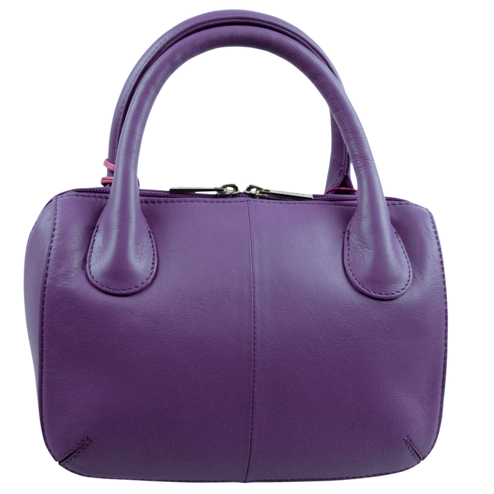 Ladies Leather Twin Handle Mini Grab Bag by Mala; Anishka Collection ...