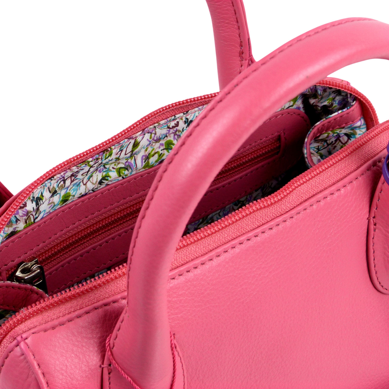 Ladies Leather Twin Handle Mini Grab Bag by Mala; Anishka Collection ...