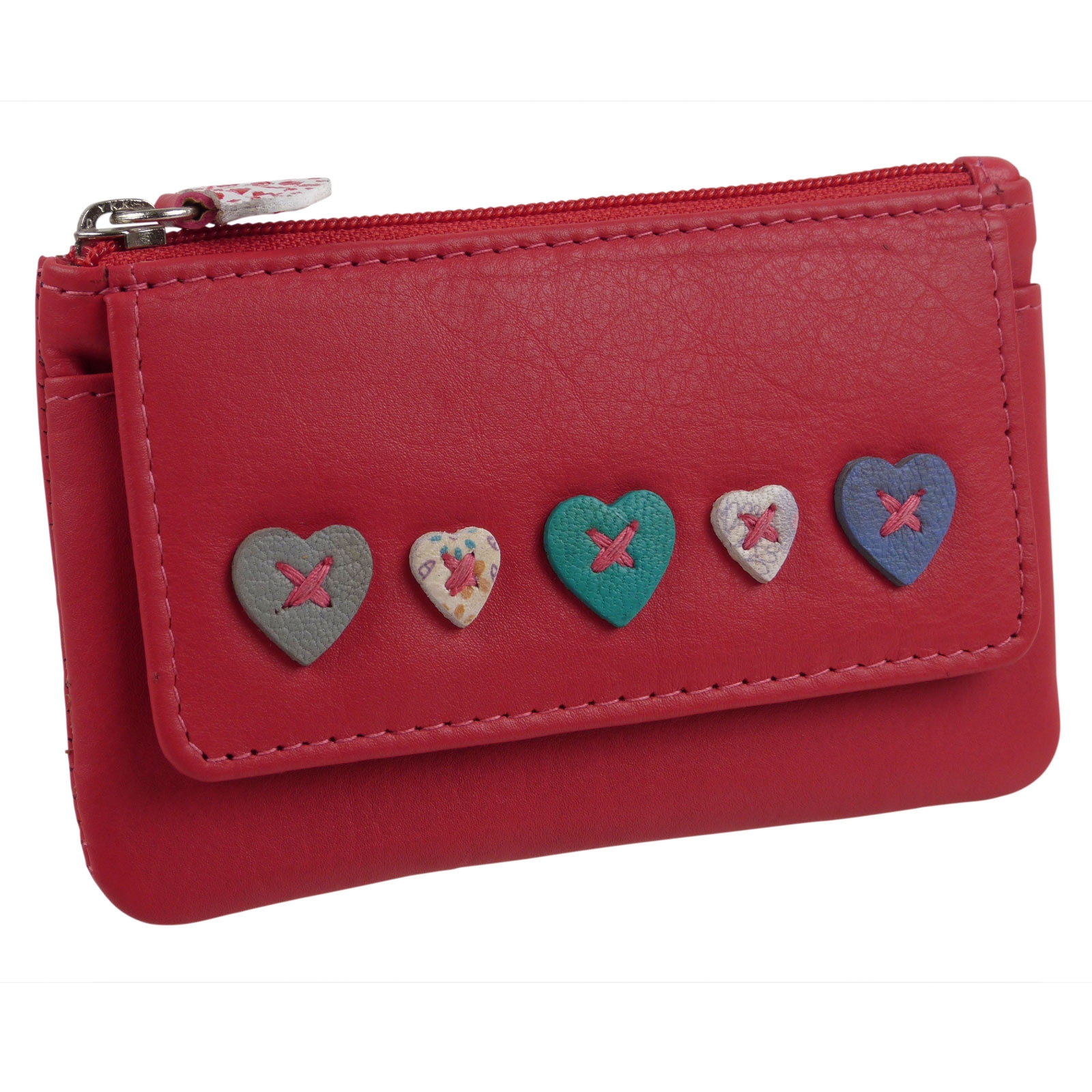 Ladies Leather Coin Purse/Wallet by Mala; Lucy Collection Handy Heart ...