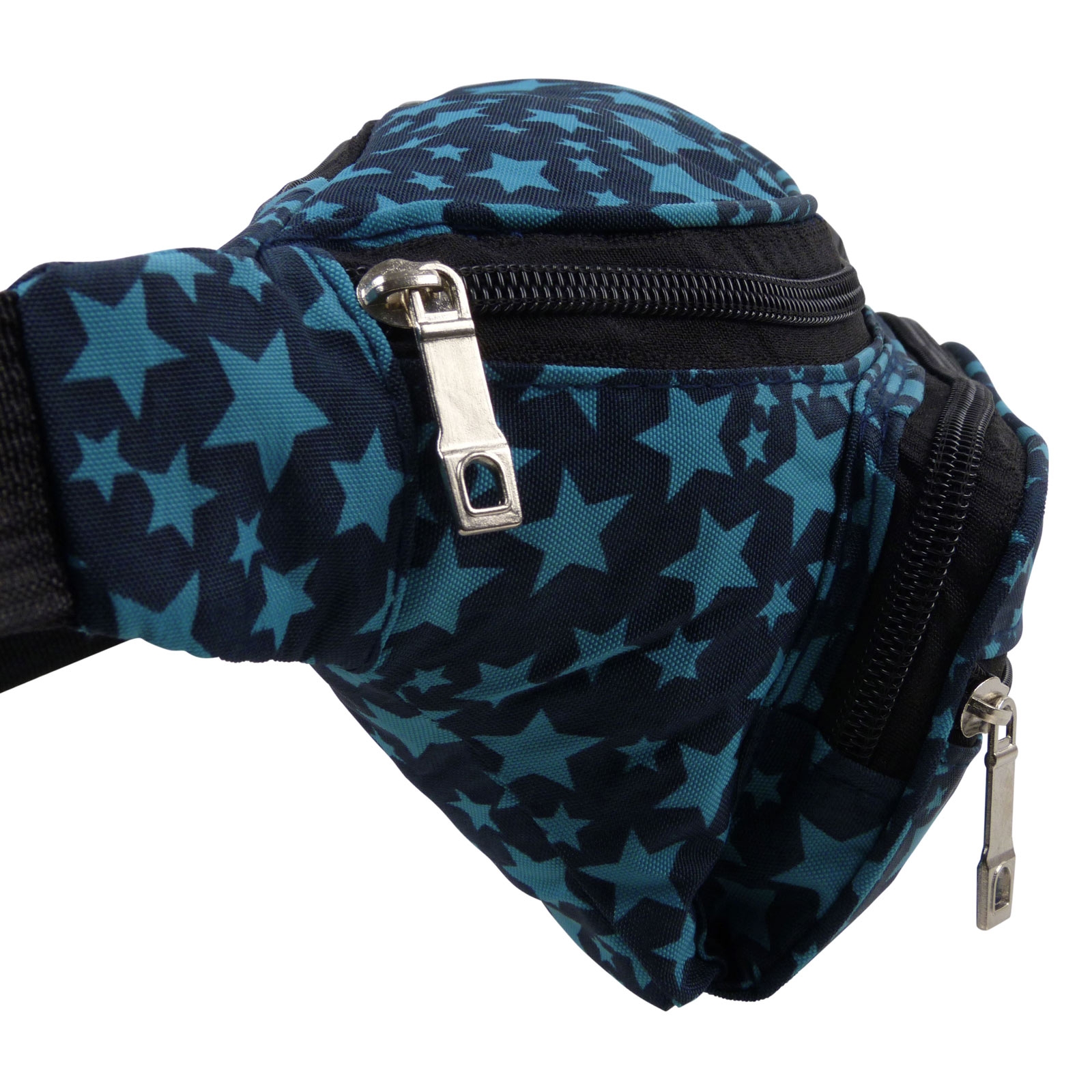 RED-X Blue & Navy Star Nylon Bumbag Fanny Pack Travel Holiday Security ...