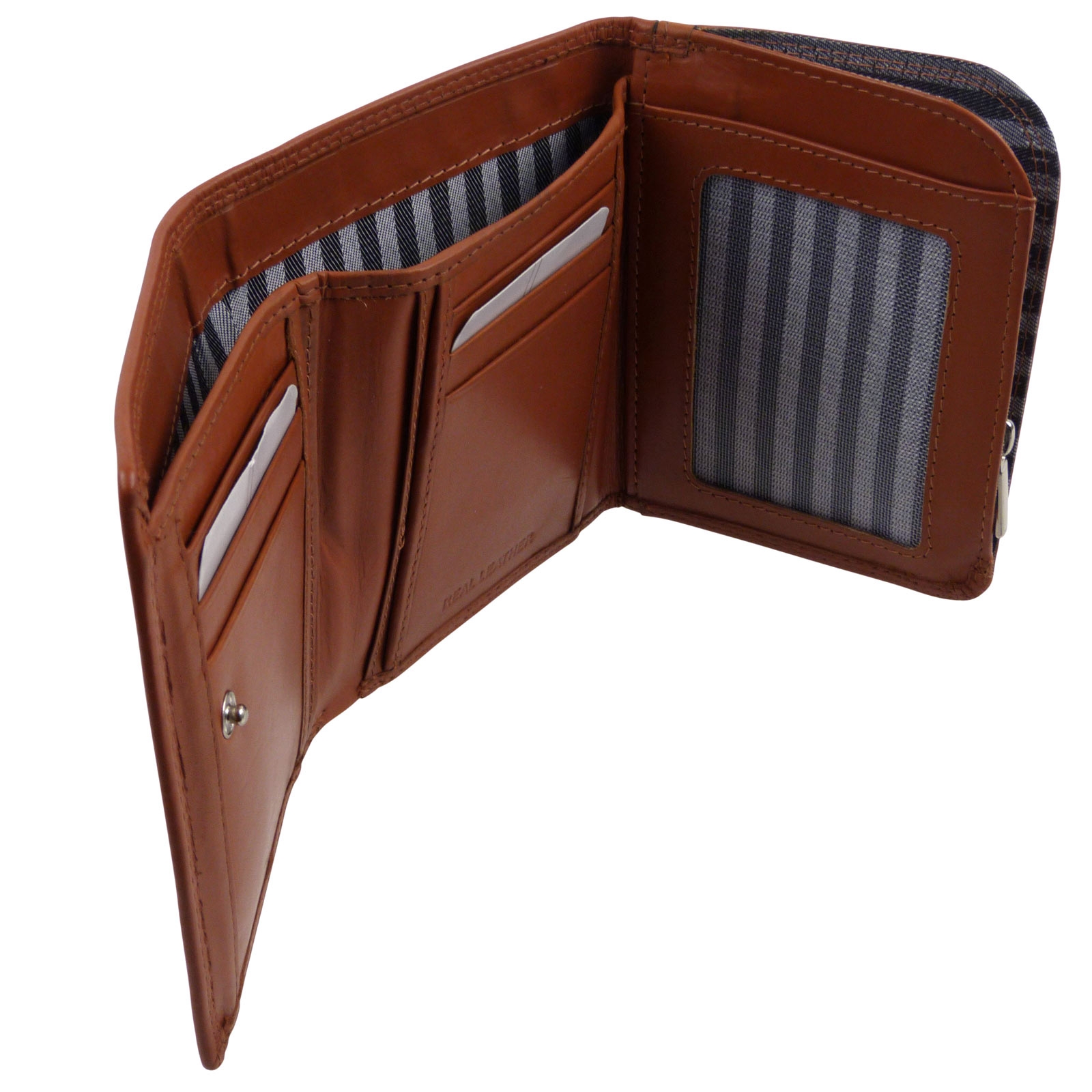 London Leathergoods Mens Tri-Fold Banknote, Coin & Card Wallet | eBay