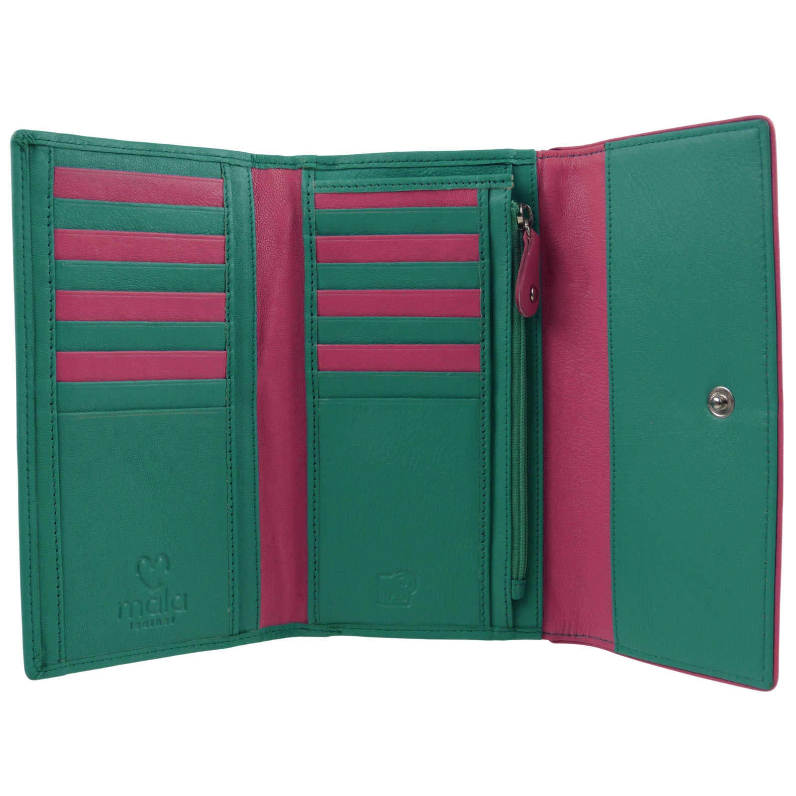 Mala Leather Ladies Tri-Fold Purse/Wallet Flamingo Freya Collection ...