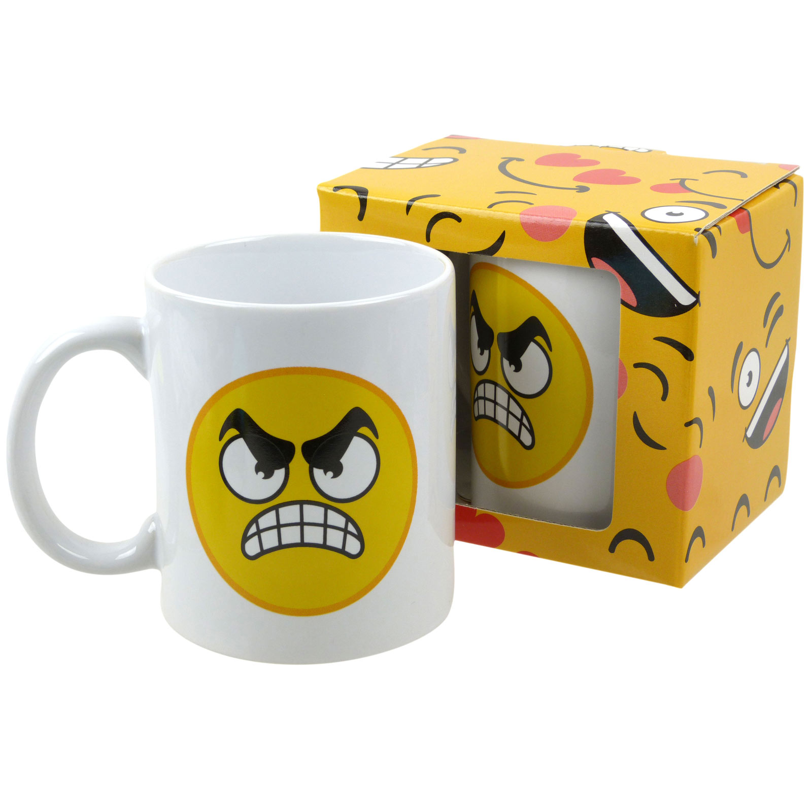 Emoji Mug 6 Designs Emoticon Smiley Angry Blush Heart Tea Coffee | eBay
