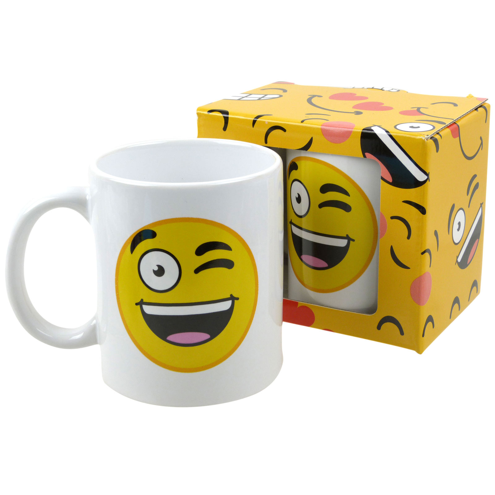 Emoji Mug 6 Designs Emoticon Smiley Angry Blush Heart Tea Coffee | eBay