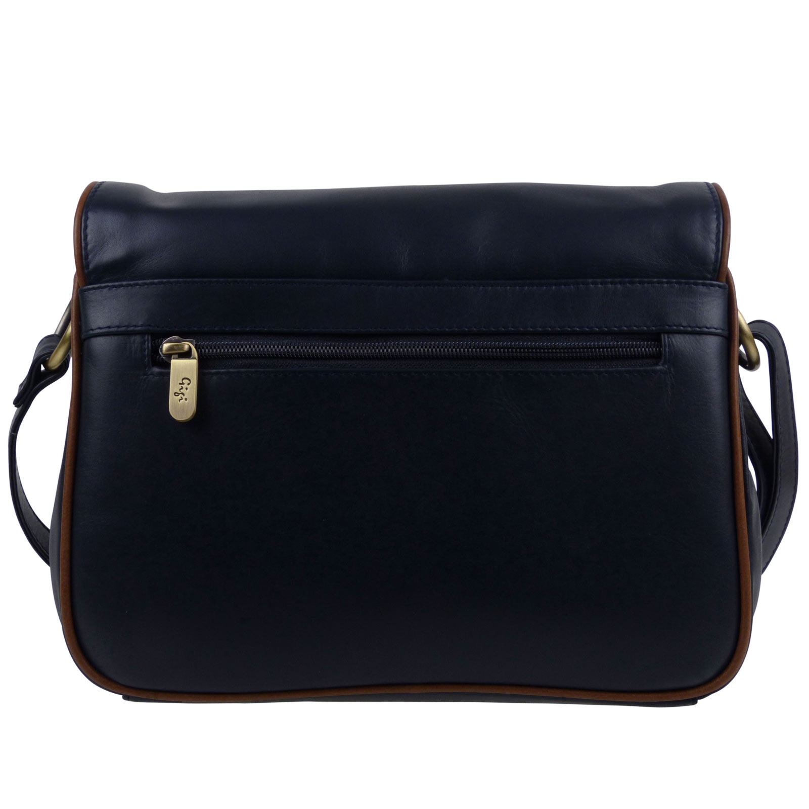 GiGi Leather Ladies 3 Section Flap Over Cross Body/Shoulder Bag | eBay