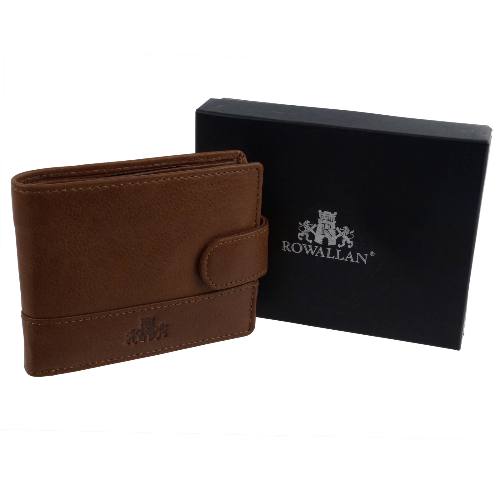 Rowallan of Scotland Leather Mens Wallet Tri-Fold Tabbed Coin & Card | eBay