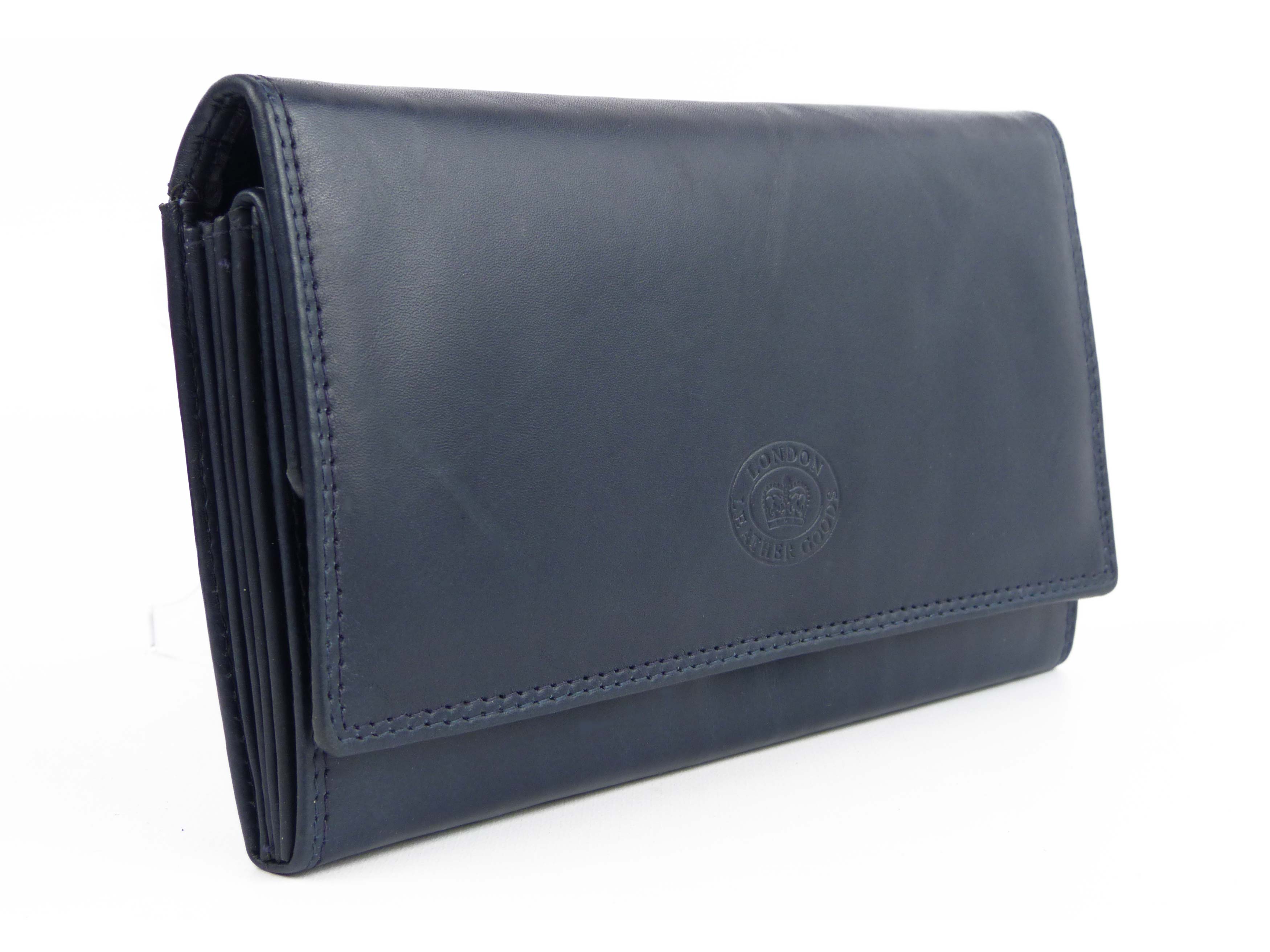 Ladies Soft Large Leather Flap-Over Purse/Wallet by London Leathergoods ...