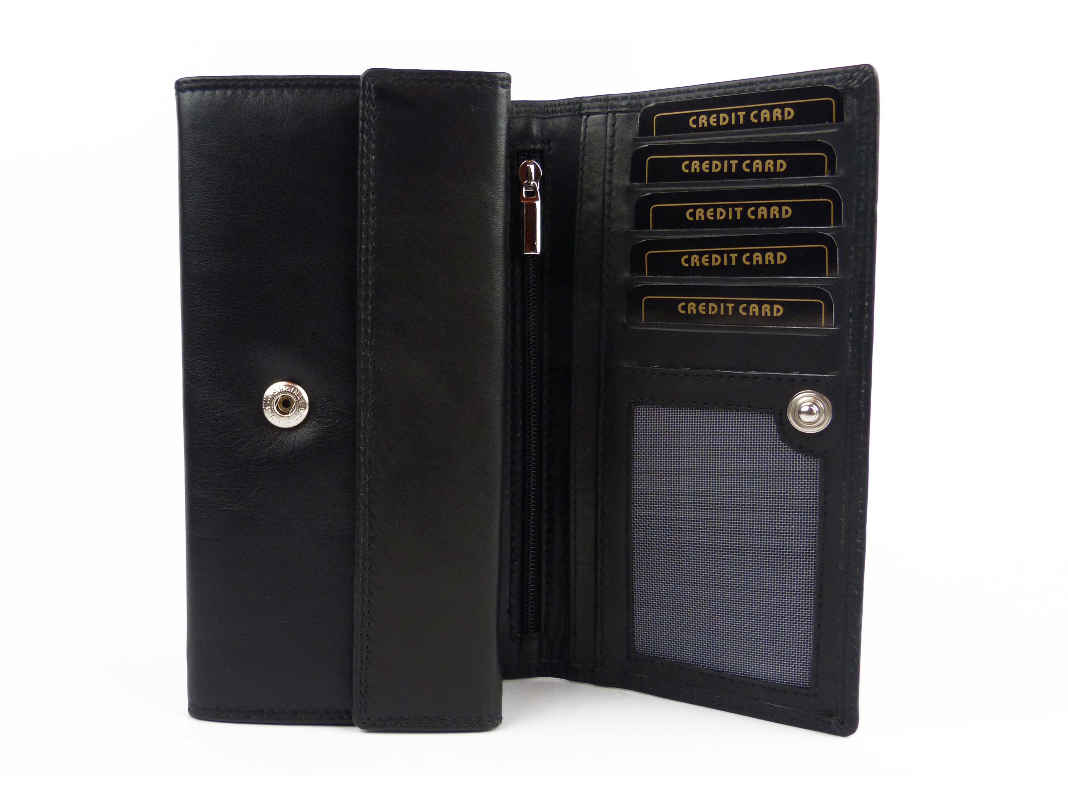 Ladies Soft Large Leather Flap-Over Purse/Wallet by London Leathergoods ...
