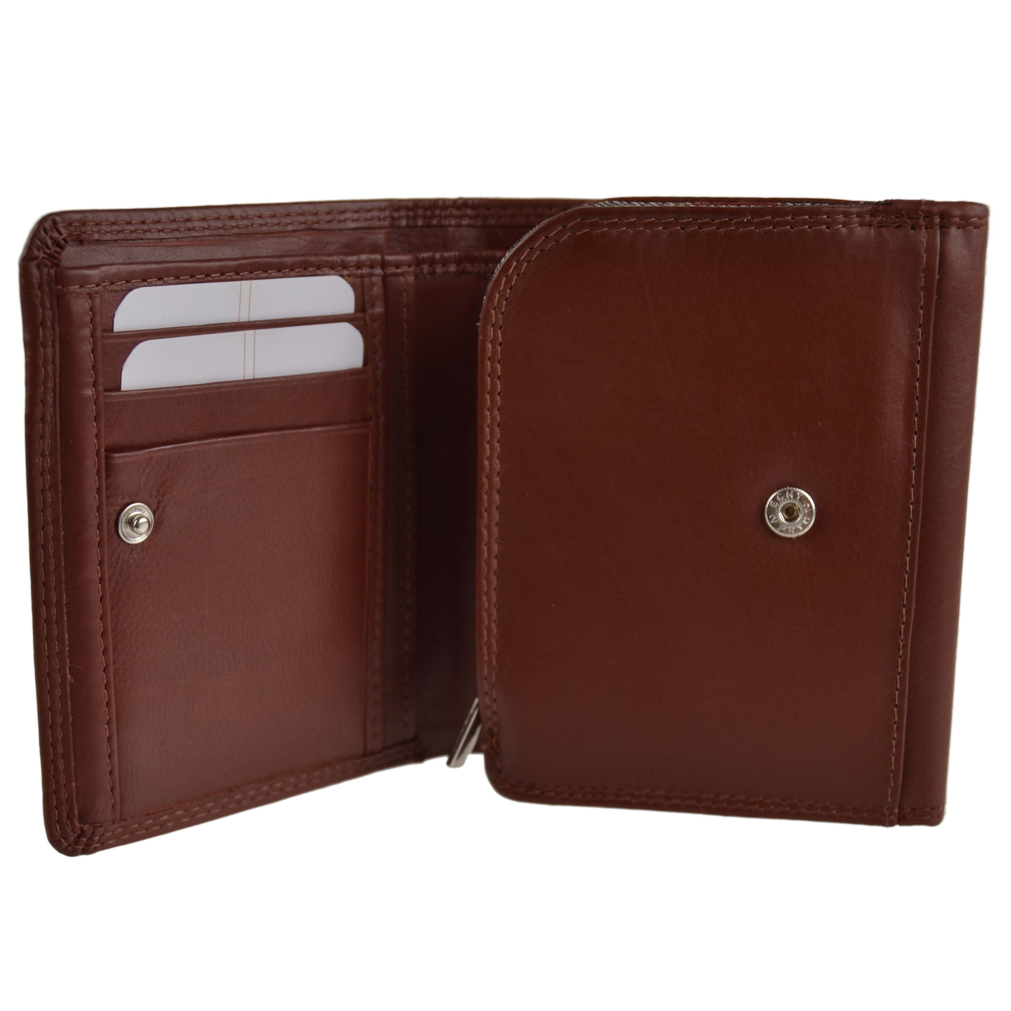 London Leathergoods Mens Tri-Fold Banknote, Coin & Card Wallet | eBay