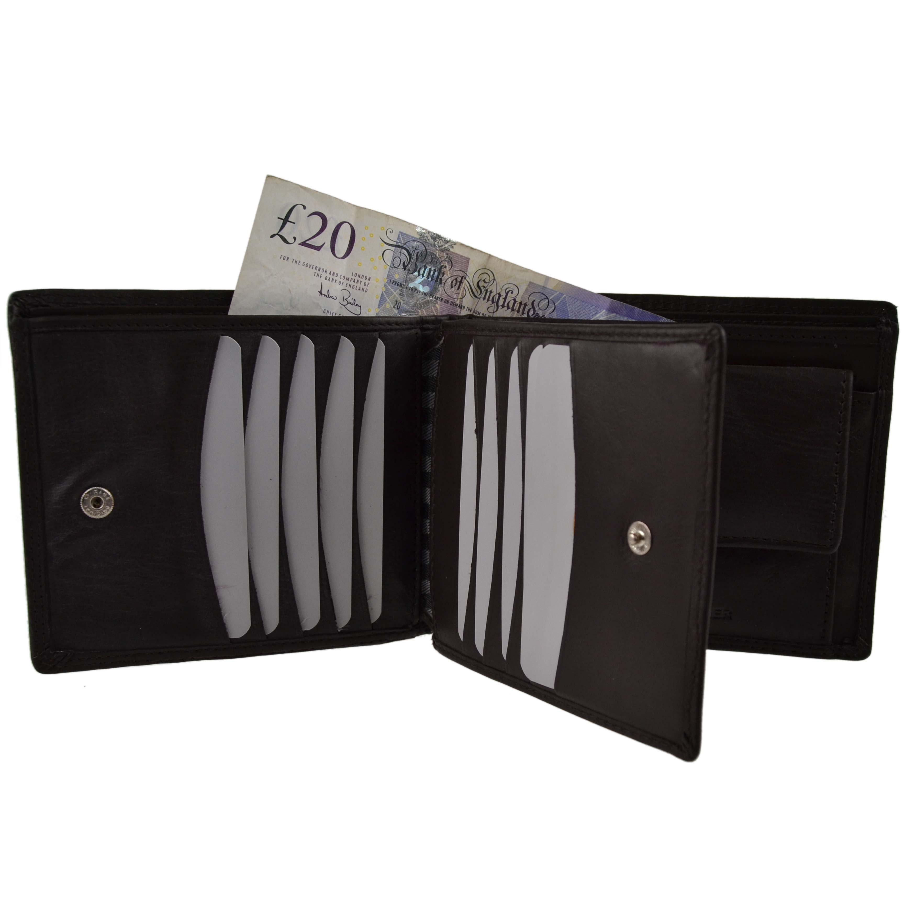 Mens/Gents Stylish Leather Bi Fold Wallet by London Leather Goods Top ...