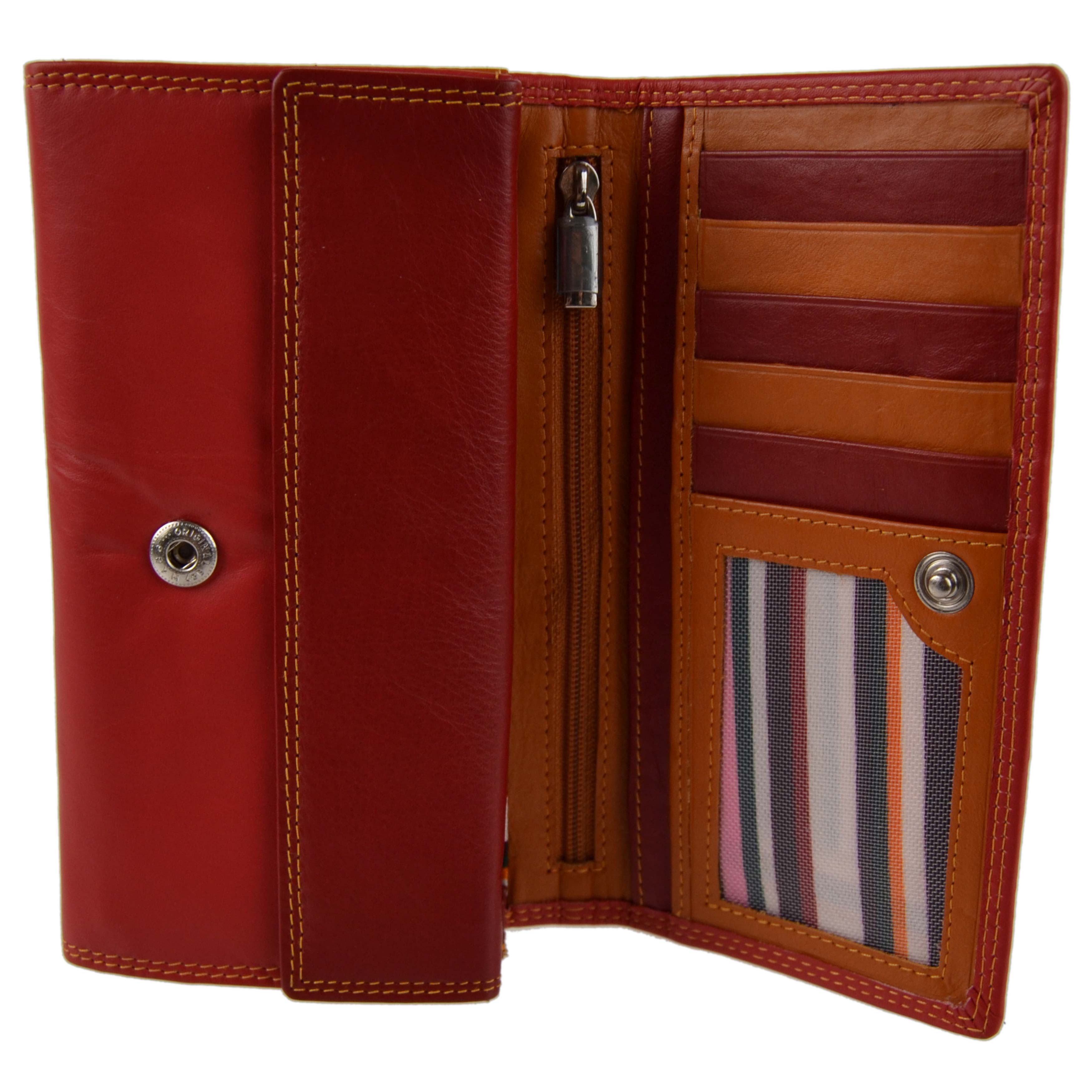 Ladies Long Flap Over Leather Purse/Wallet by London Leather Goods 4 ...