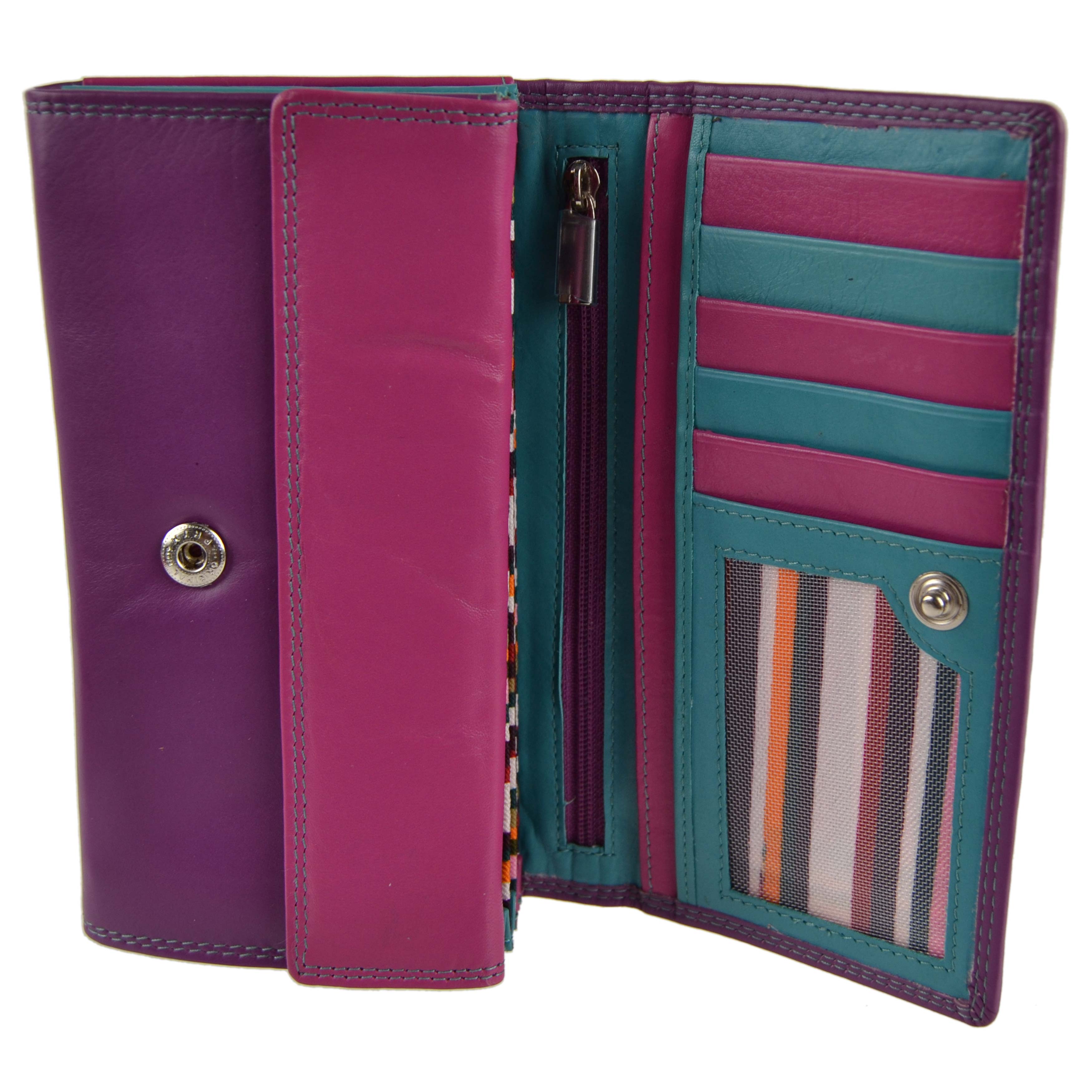 Ladies Long Flap Over Leather Purse/Wallet by London Leather Goods 4 ...