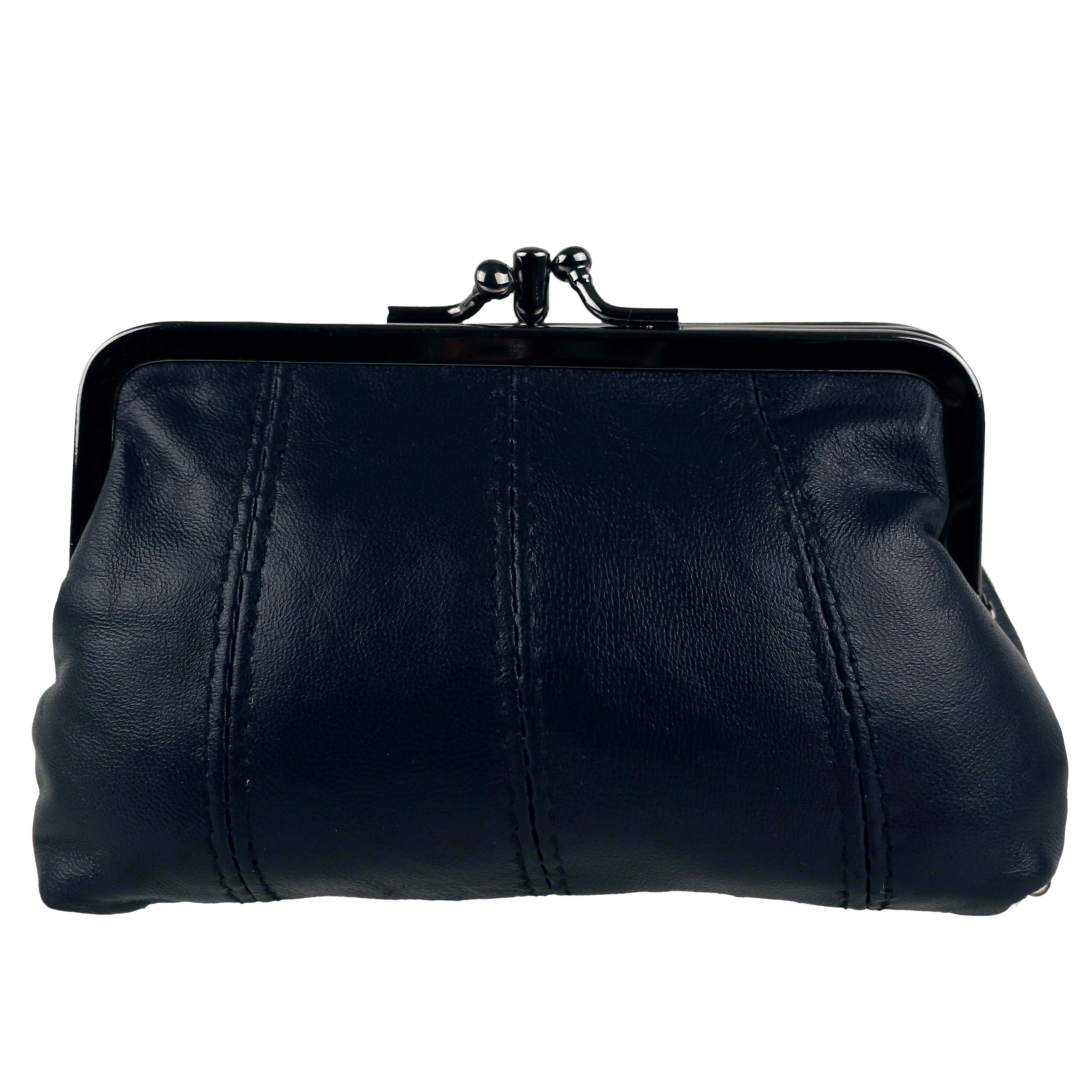 Leather Ladies Clasp Coin Purse by Oakridge 4 Colours Zipped Section ...