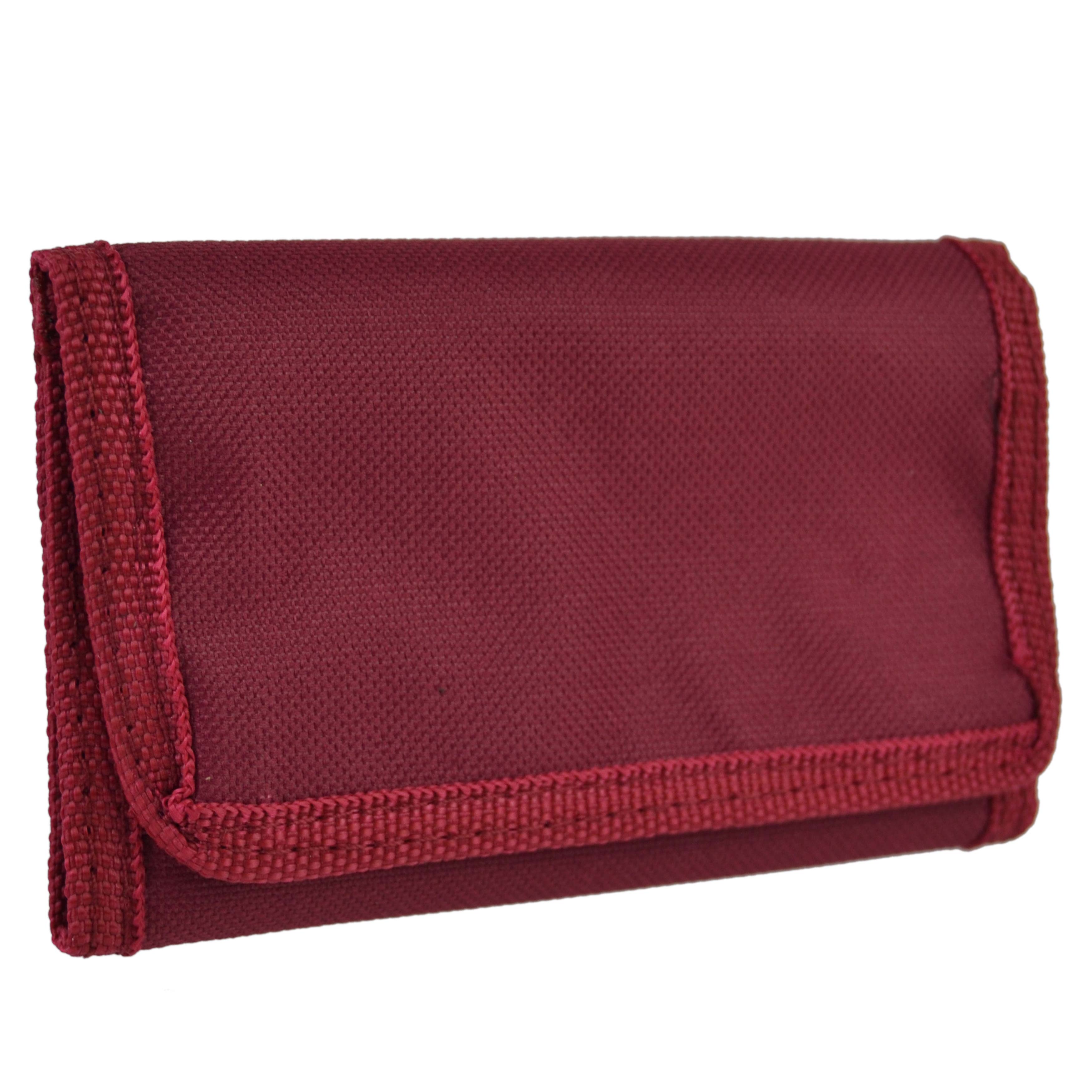 Mens Boys Girls Plain Canvas Tri-Fold Wallet Black Red Navy Handy | eBay