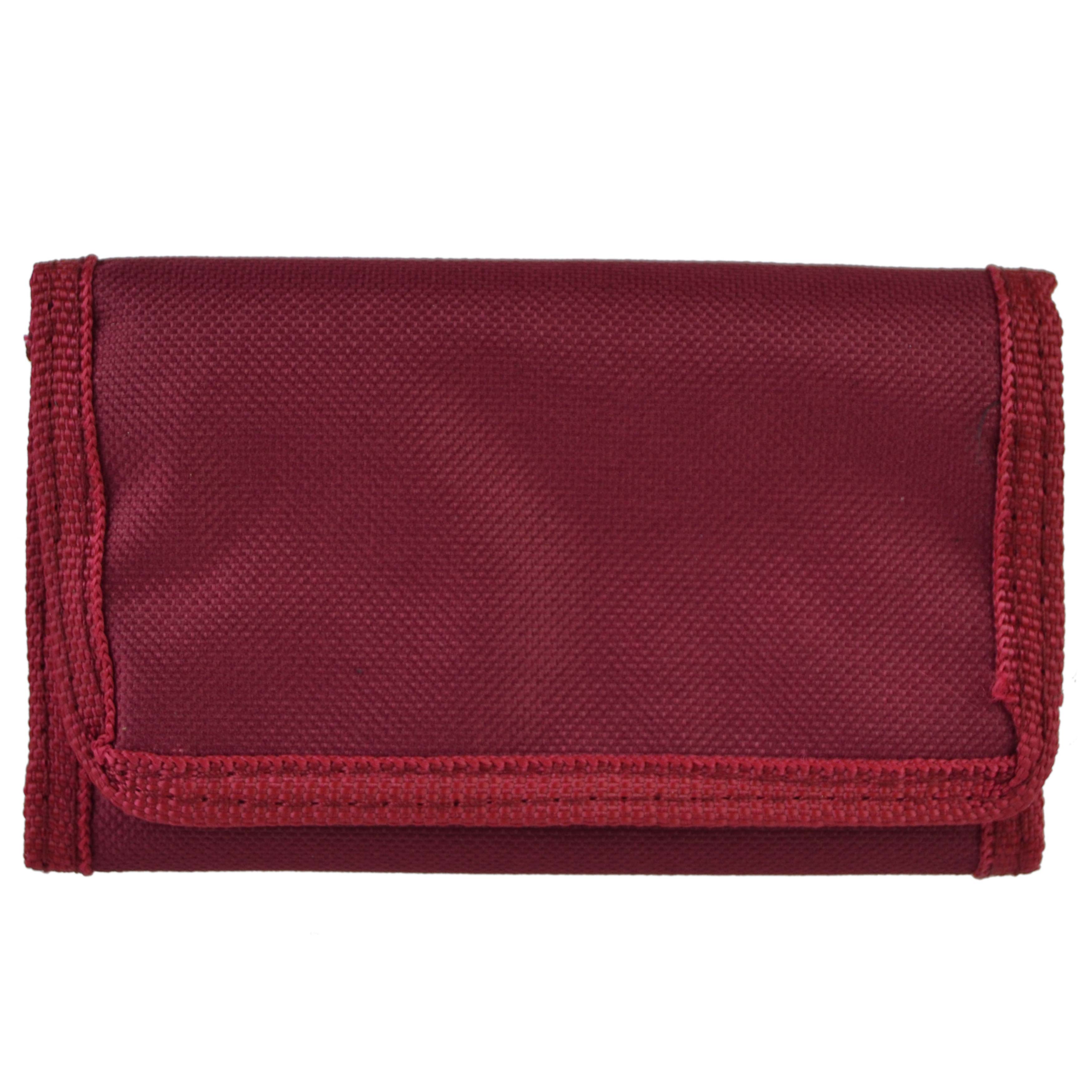 Mens Boys Girls Plain Canvas Tri-Fold Wallet Black Red Navy Handy | eBay