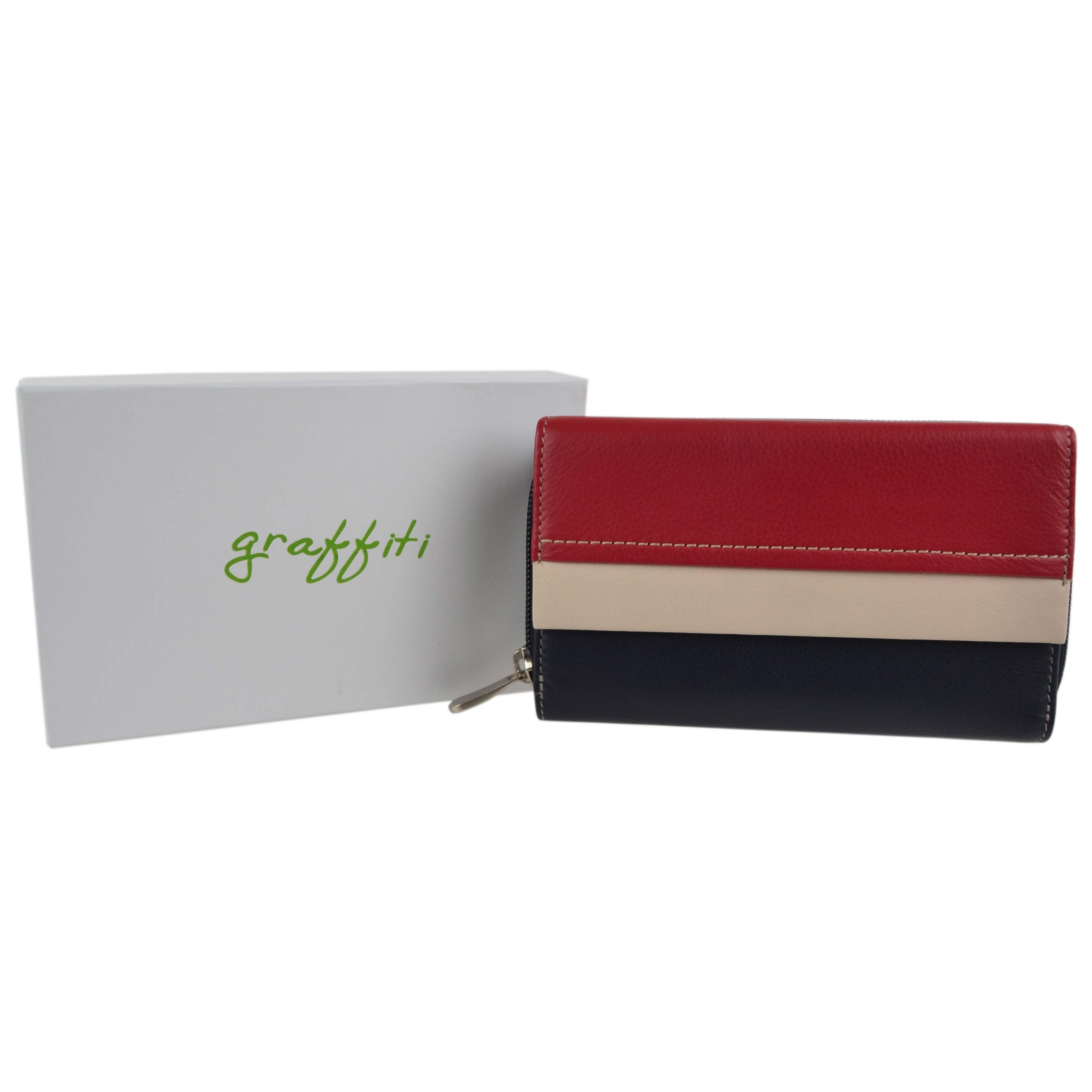 Ladies Leather Zipped Tri-Fold Purse Wallet by Golunski Graffiti Gift ...