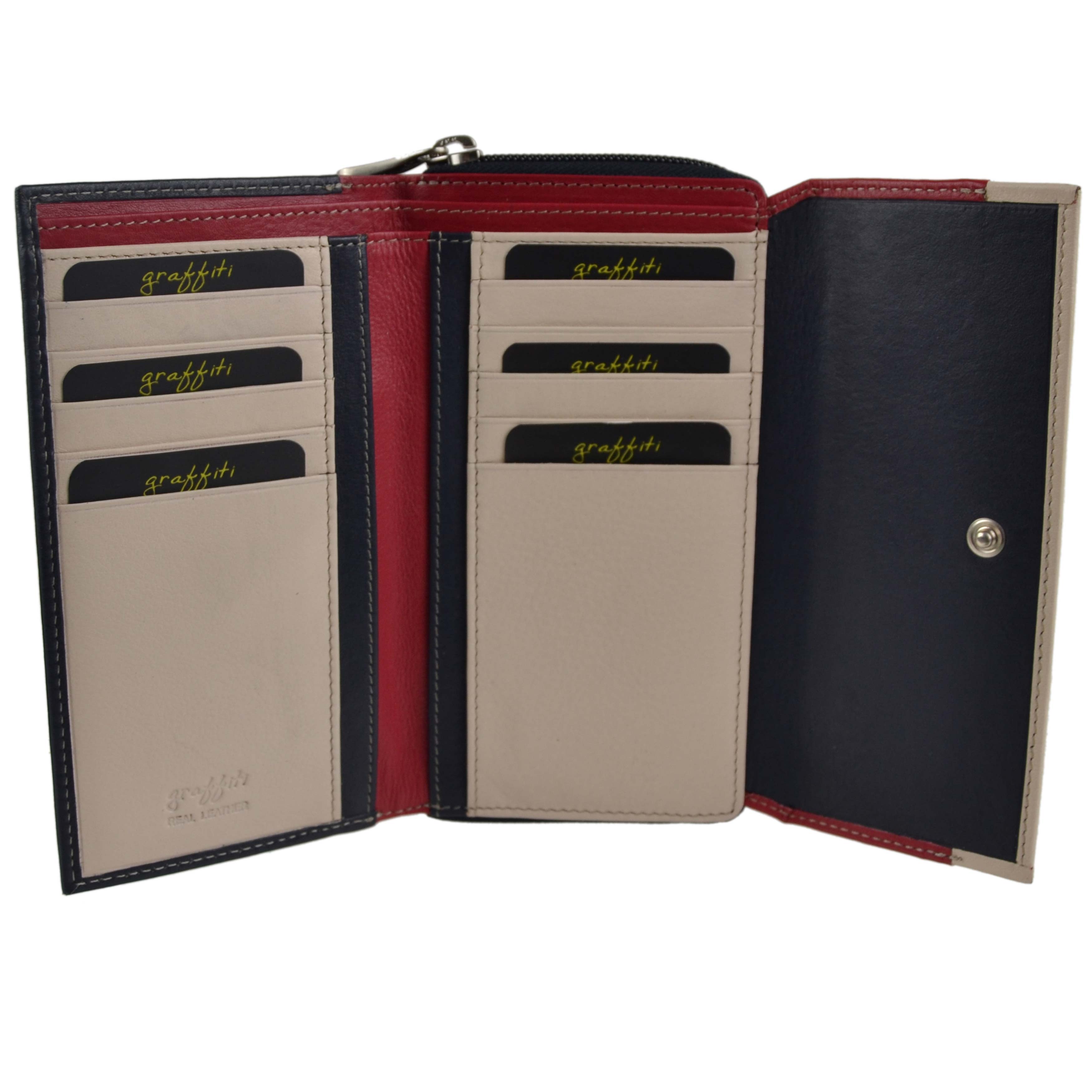 Ladies Leather Zipped Tri-Fold Purse Wallet by Golunski Graffiti Gift ...