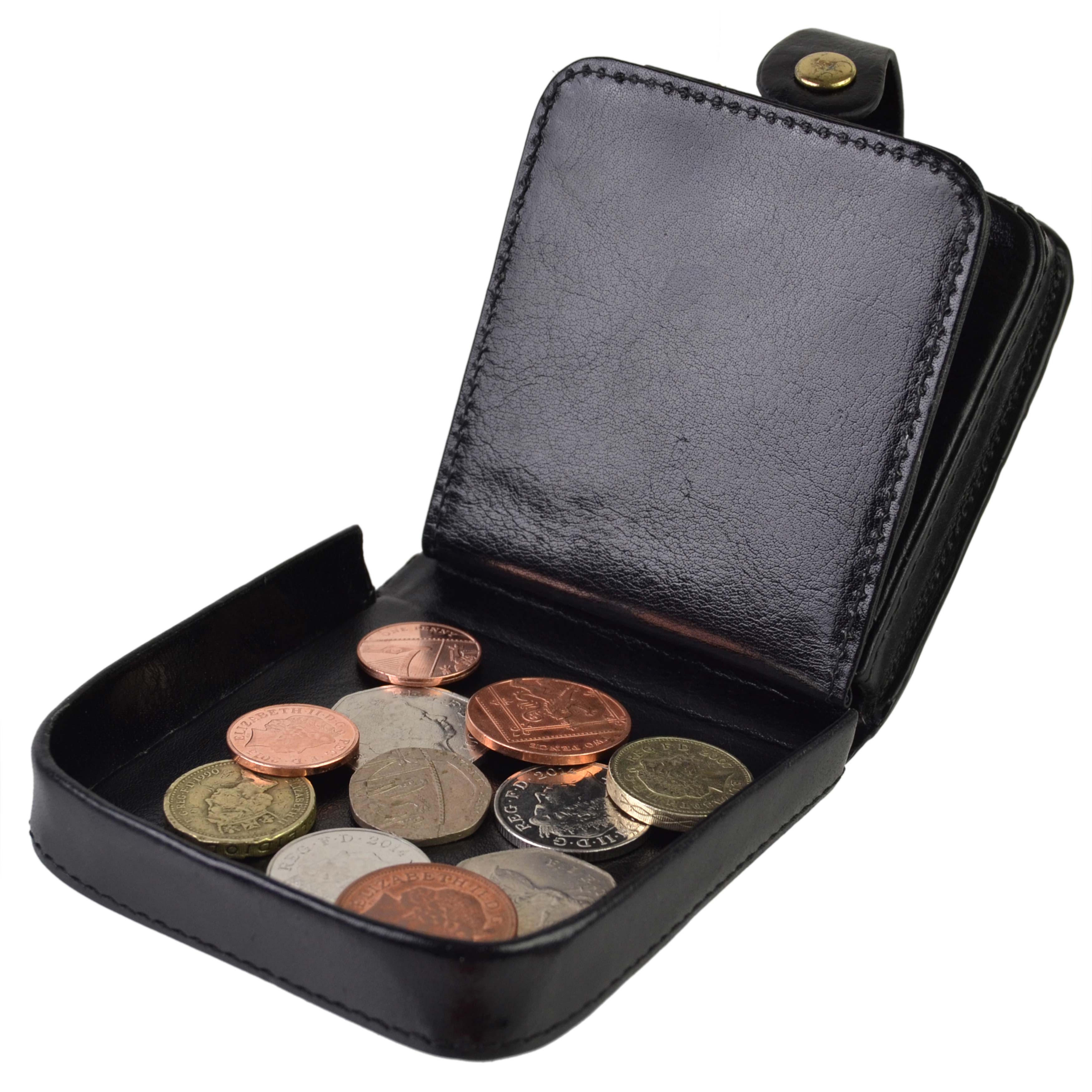 Mens Gents Top Quality Leather Square Coin Tray by Golunski Purse | eBay