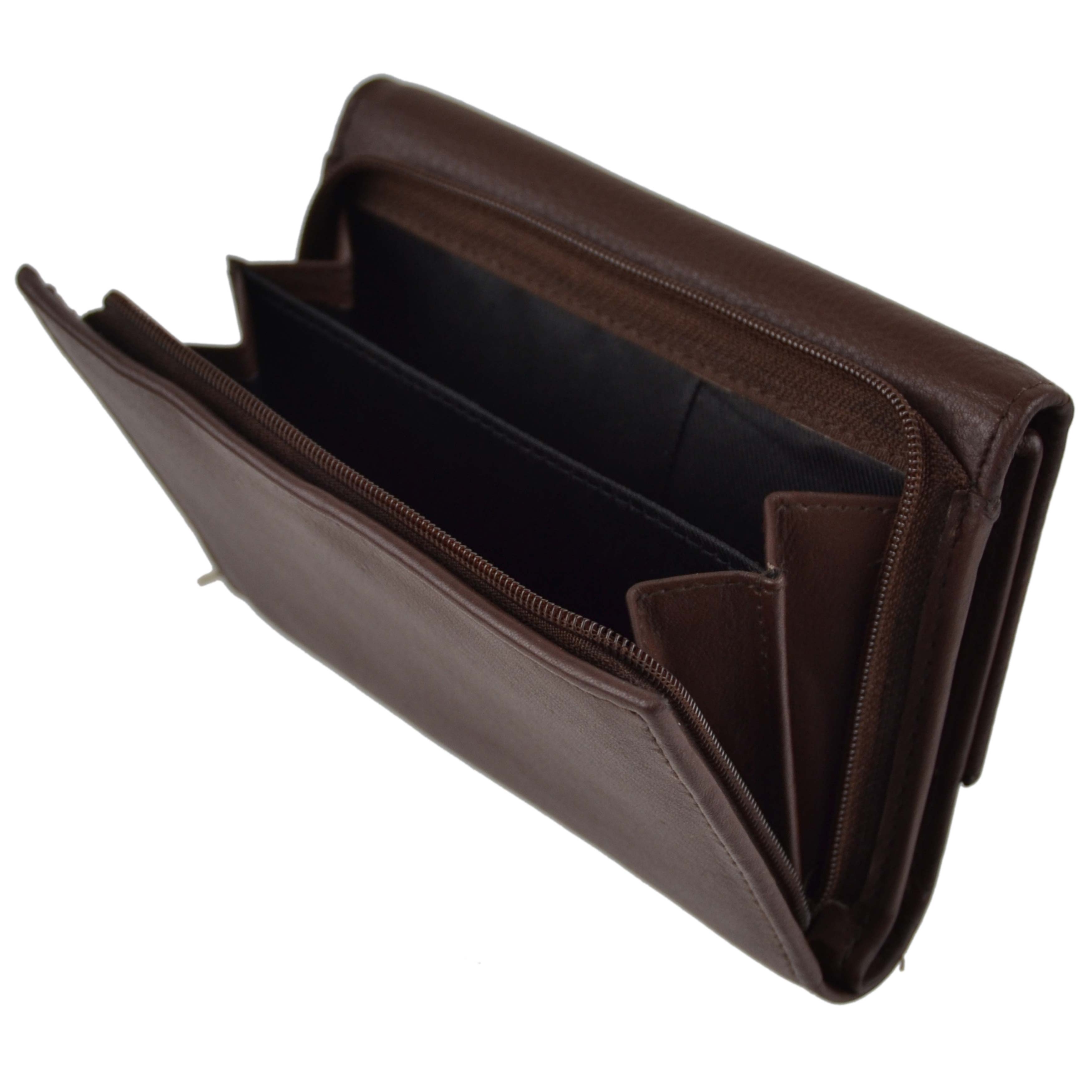 Ladies Leather Flap Over with Coin Section Purse/Wallet by Hansson ...