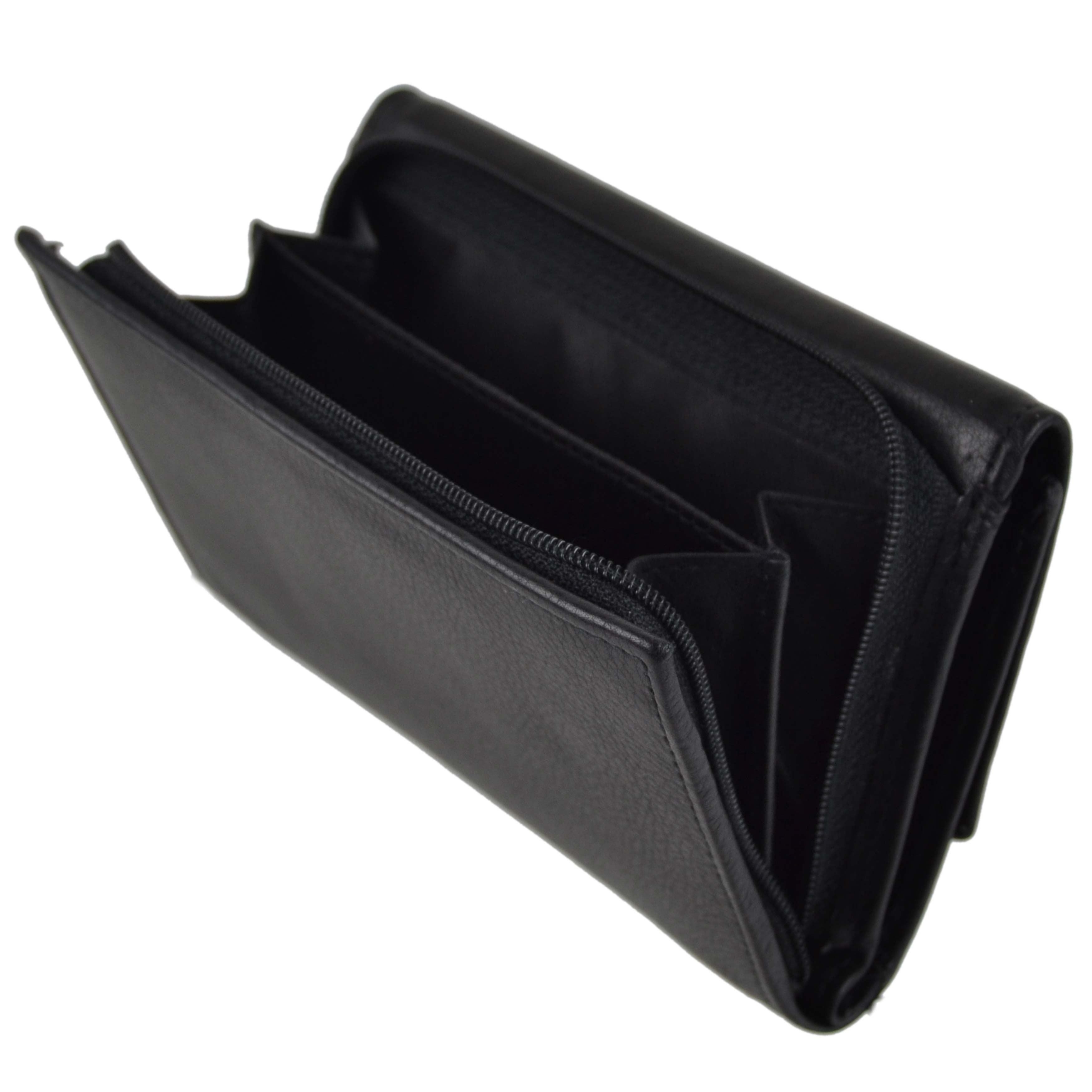 Ladies Leather Flap Over with Coin Section Purse/Wallet by Hansson ...