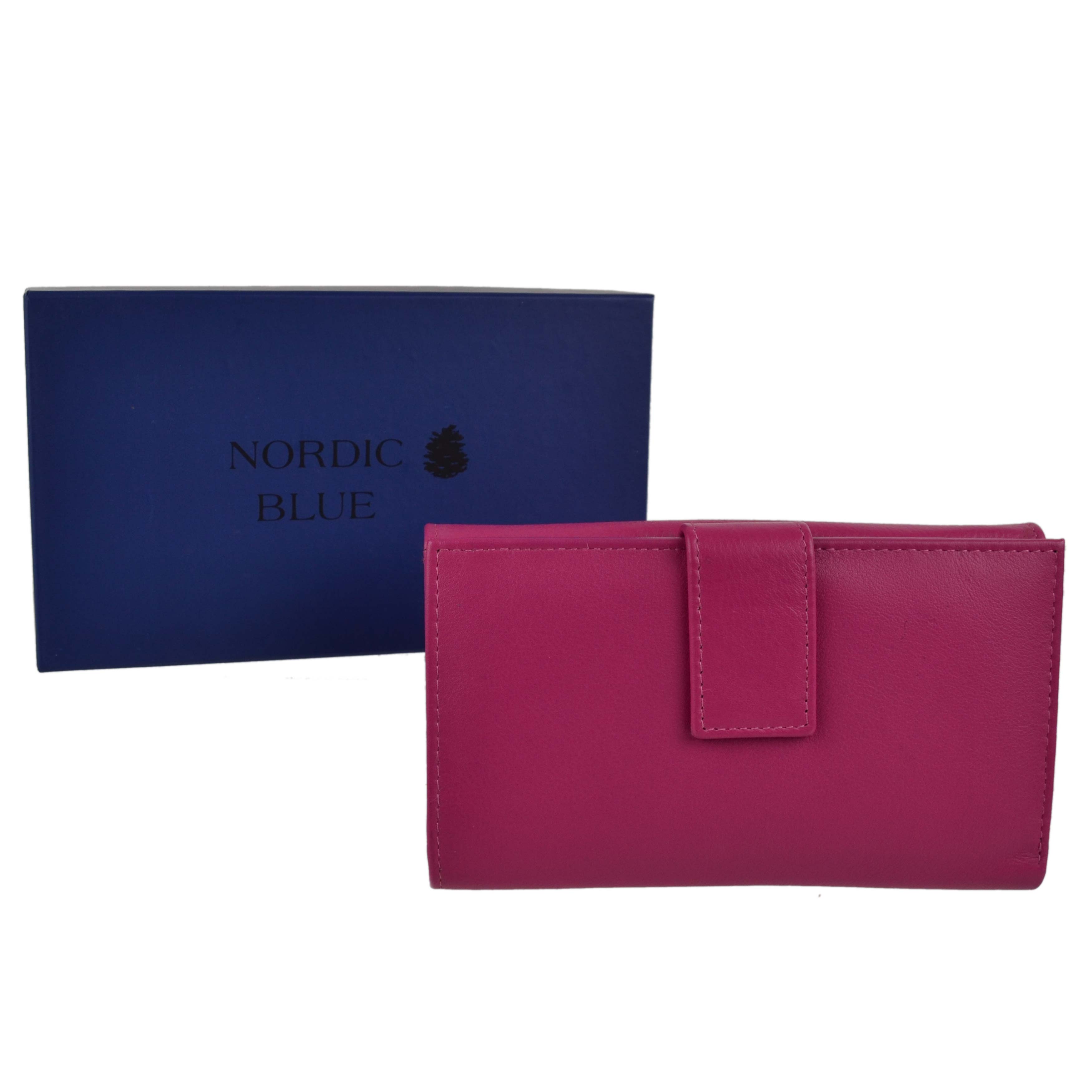 Ladies Classic LEATHER Medium Purse/Wallet by Hansson Nordic Blue Gift ...