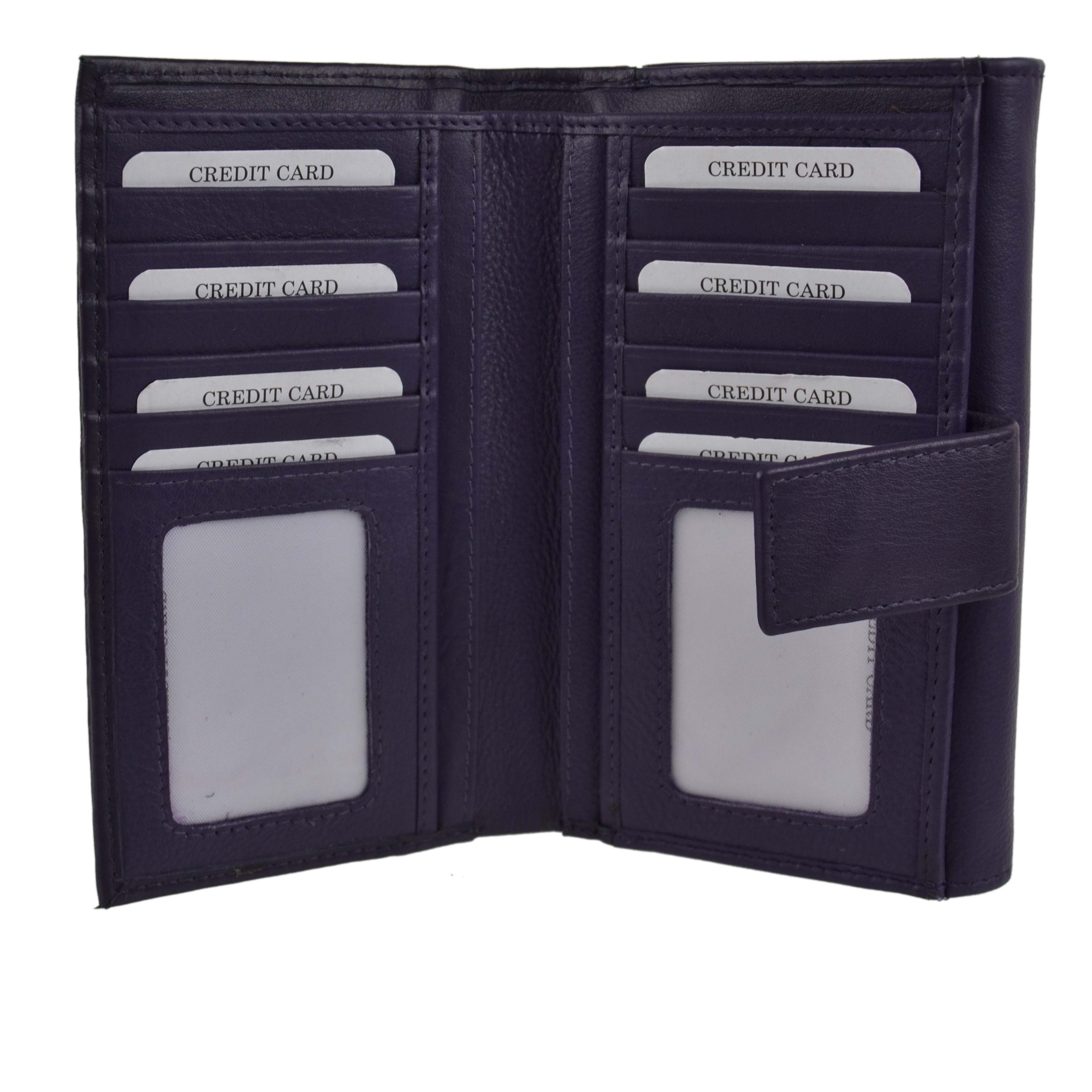 Ladies Classic LEATHER Medium Purse/Wallet by Hansson Nordic Blue Gift ...