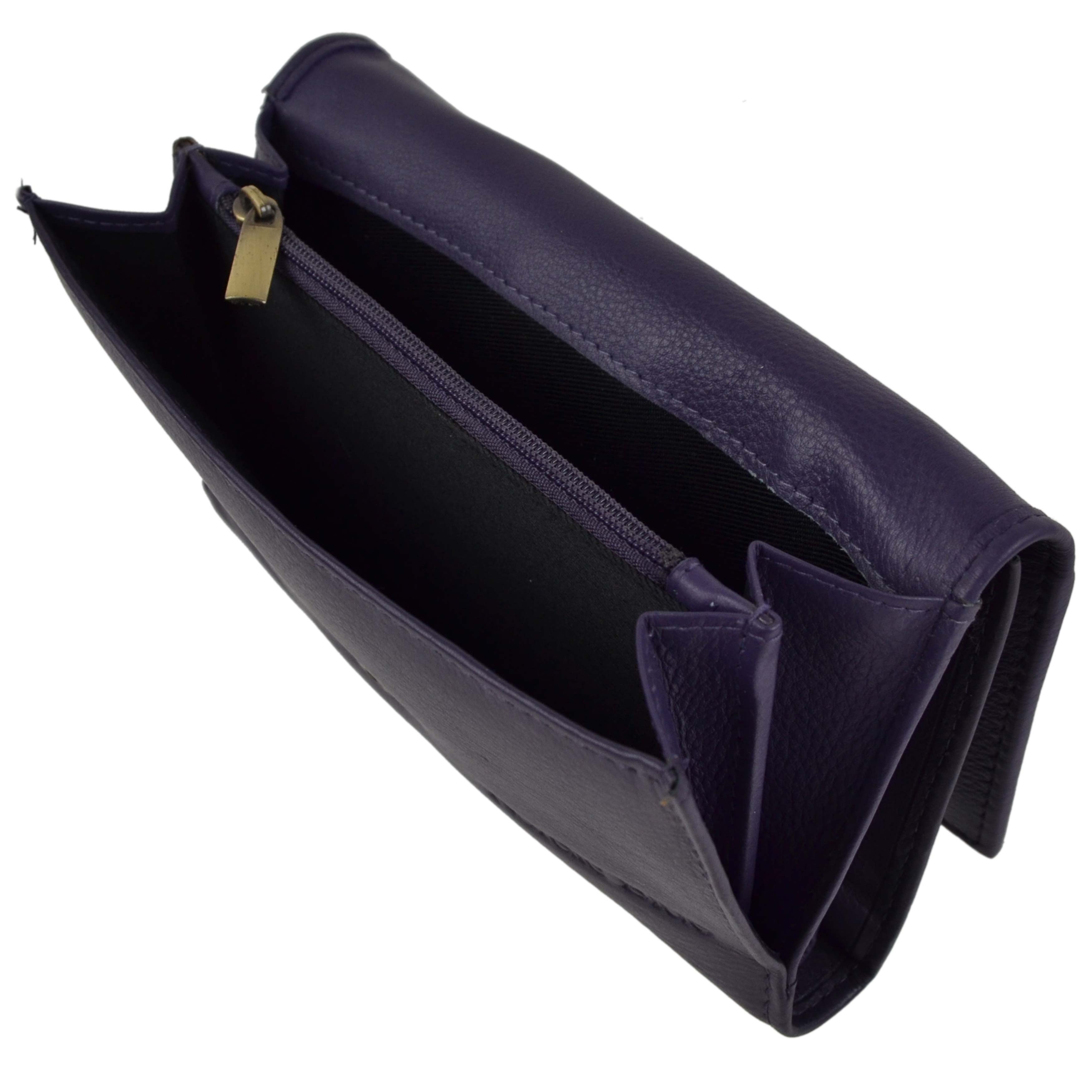 Ladies Classic LEATHER Medium Purse/Wallet by Hansson Nordic Blue Gift ...