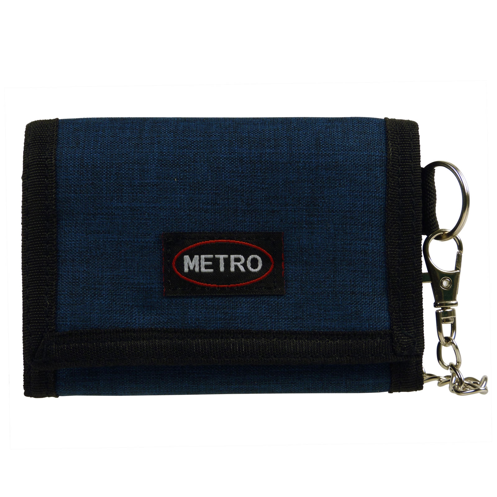 Metro Mens Boys Canvas Tri-Fold Cash & Card Wallet with Chain | eBay