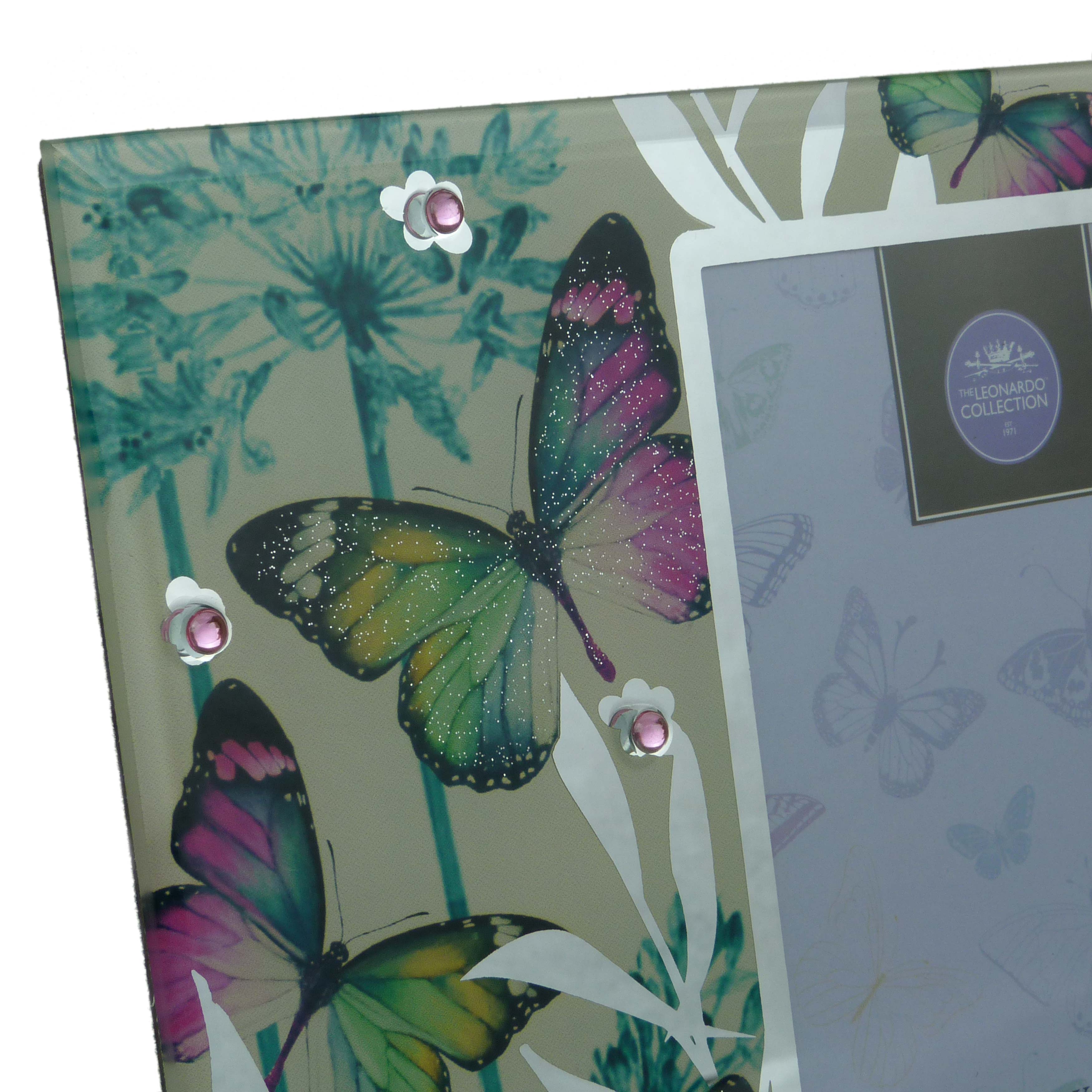 Coloured Butterfly Mirrored Photo Frame 2 Sizes by Leonardo Gift Box ...