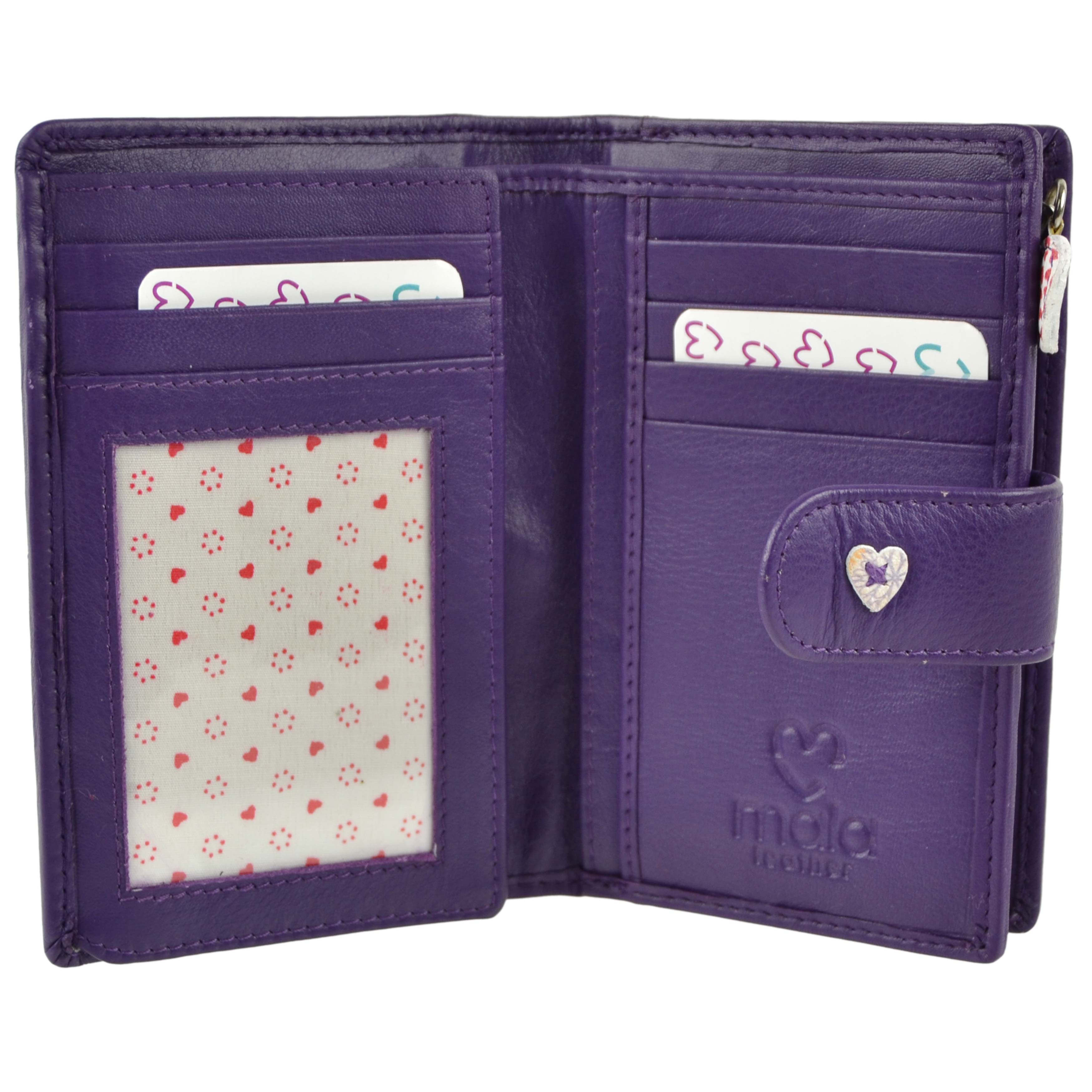 Ladies Leather Medium Tab Purse Wallet by Mala; Lucy Collection Handy ...