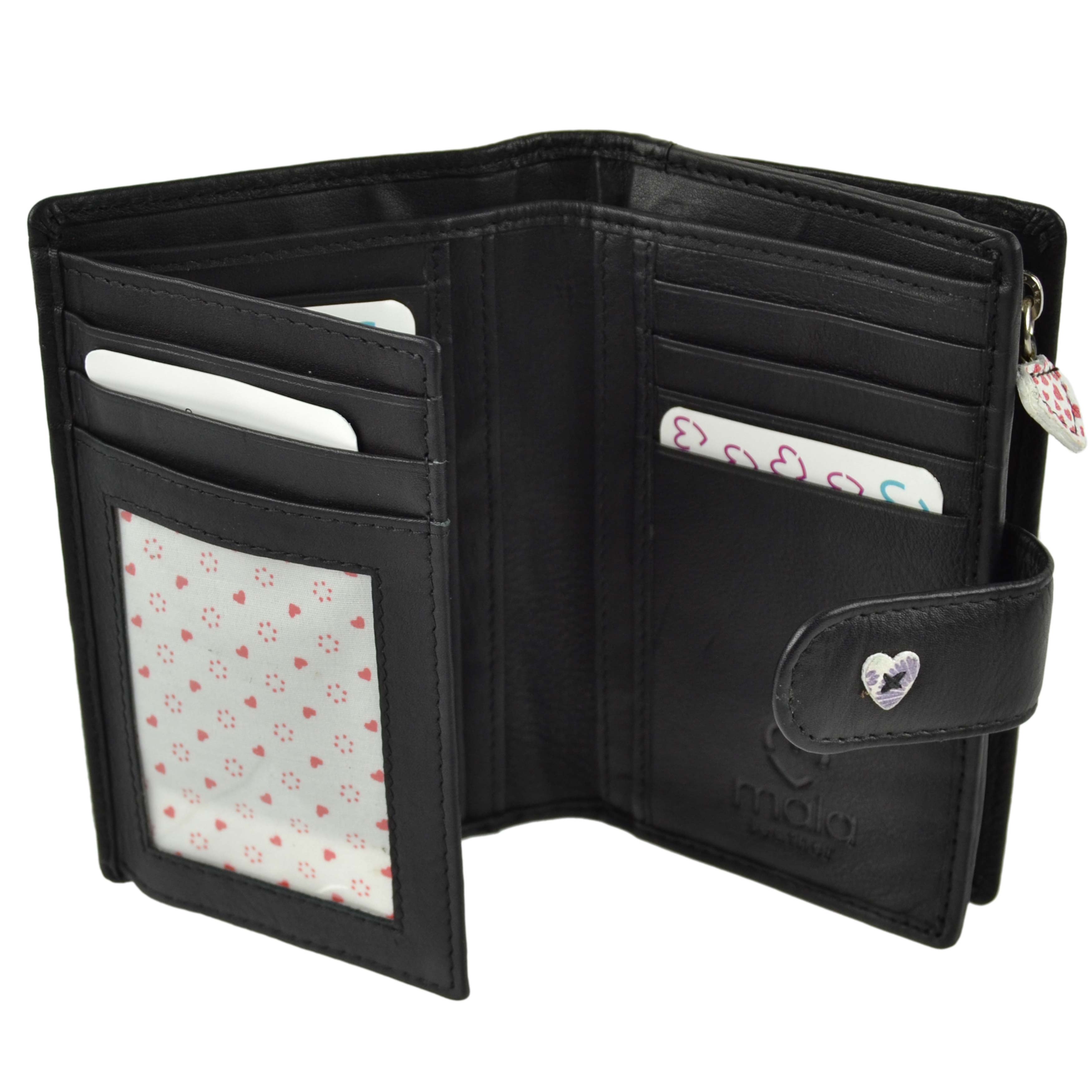 Ladies Leather Medium Tab Purse Wallet by Mala; Lucy Collection Handy ...